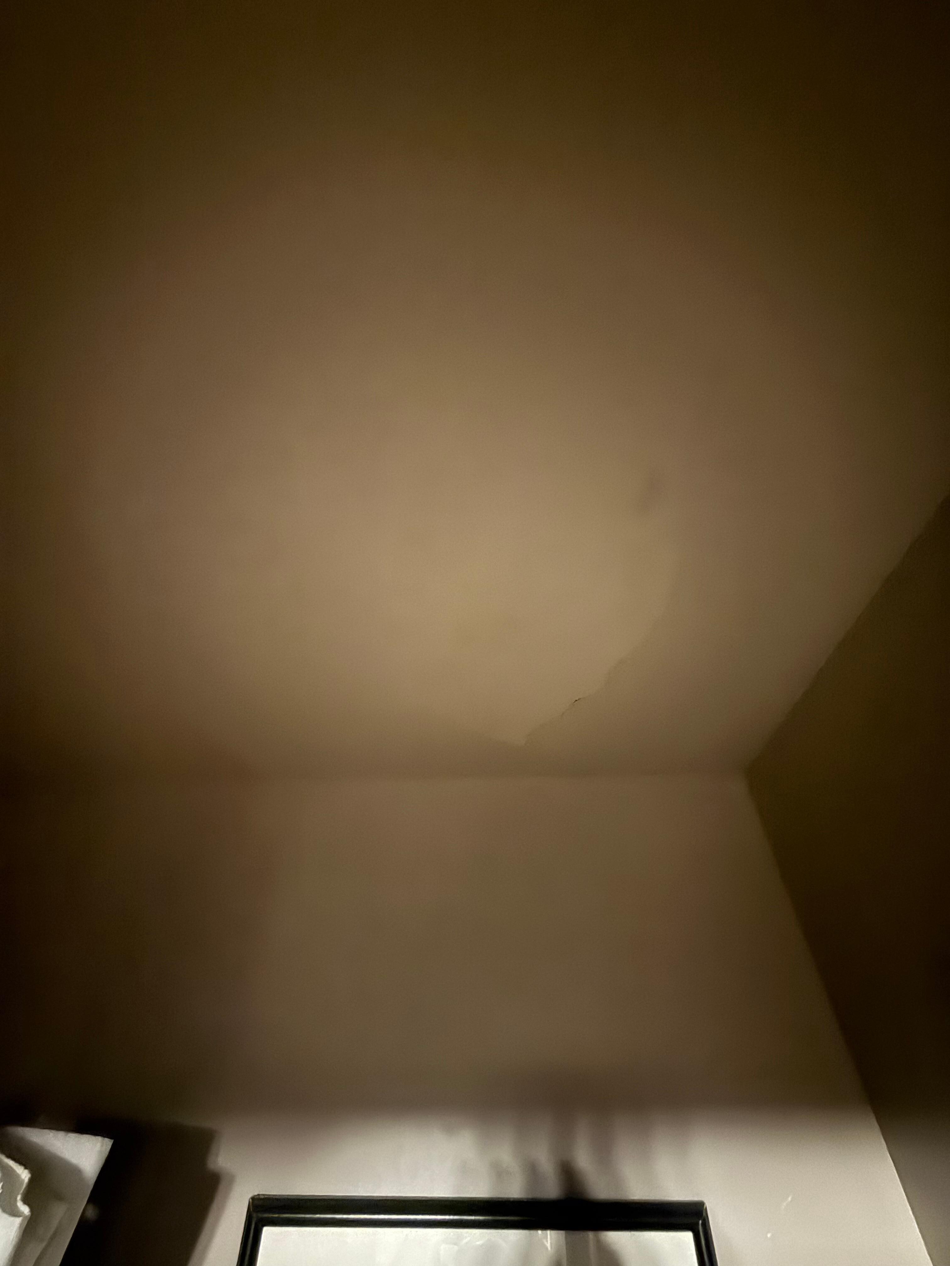 You can see extreme water damage in the bathroom the hotel didn’t fix 