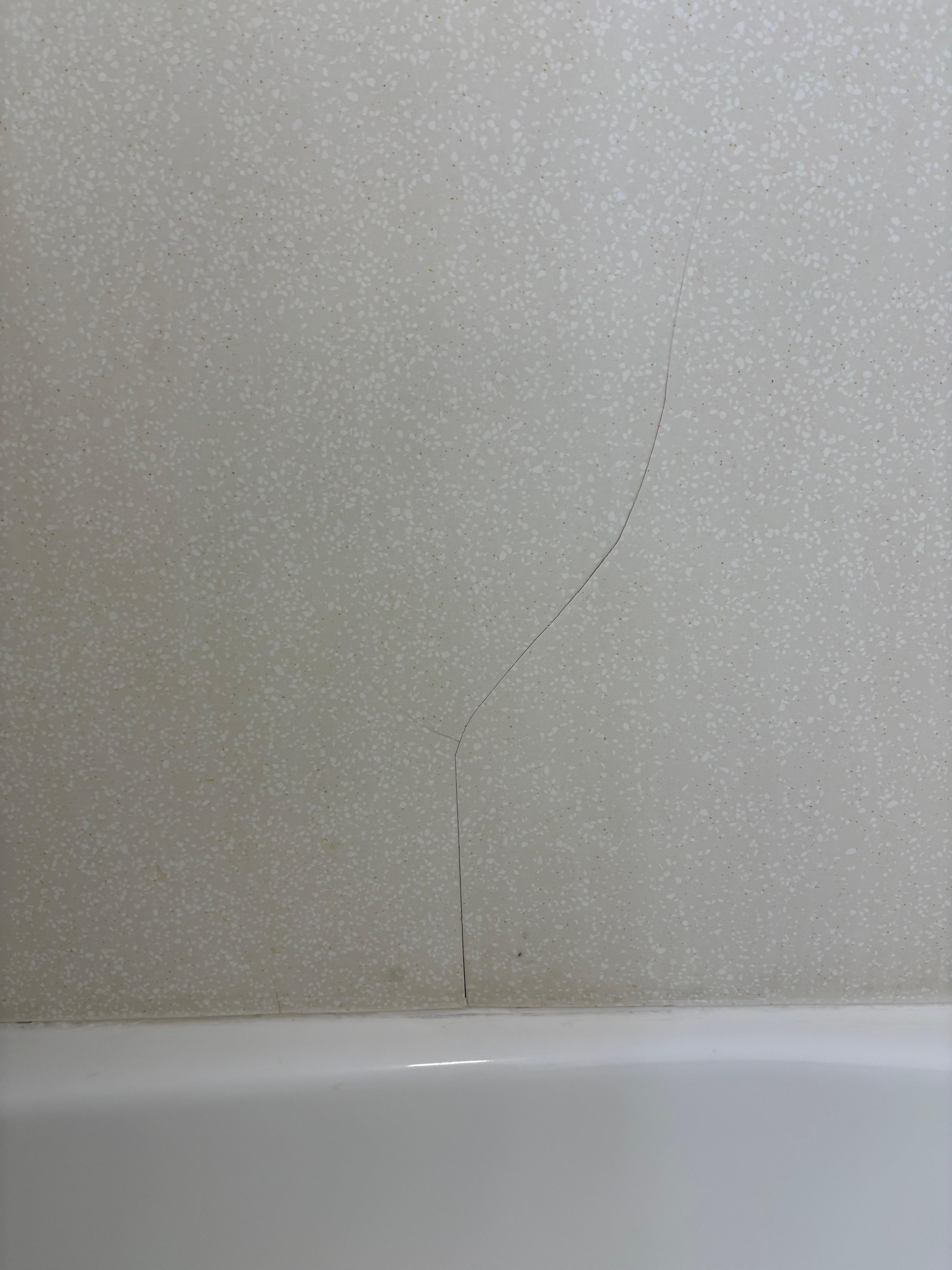 crack in shower that led to leaking 