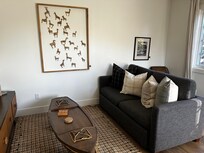 Pull out sofa + interesting art