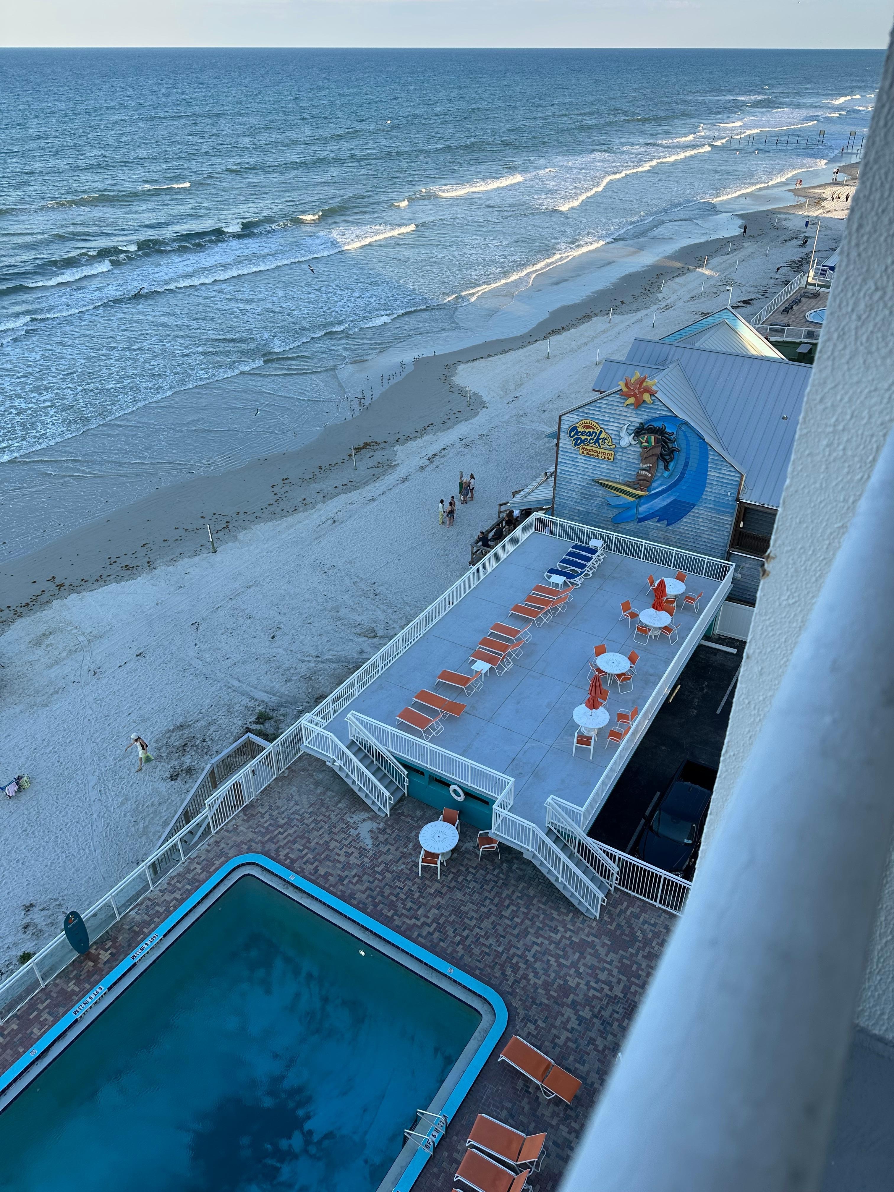 Raised beach deck view from our balcony