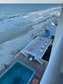 Raised beach deck view from our balcony