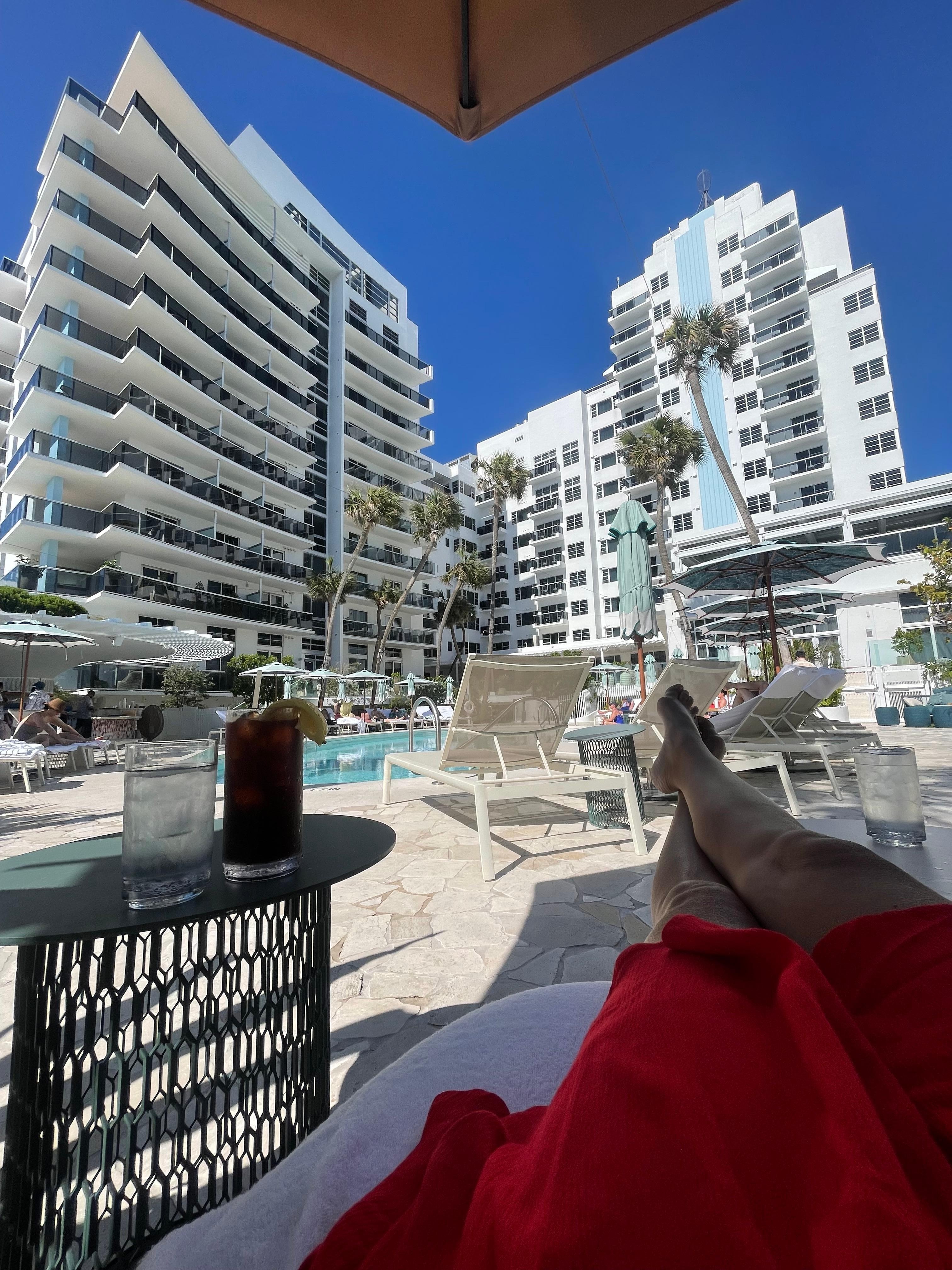 Enjoying the pool amenities with a view 