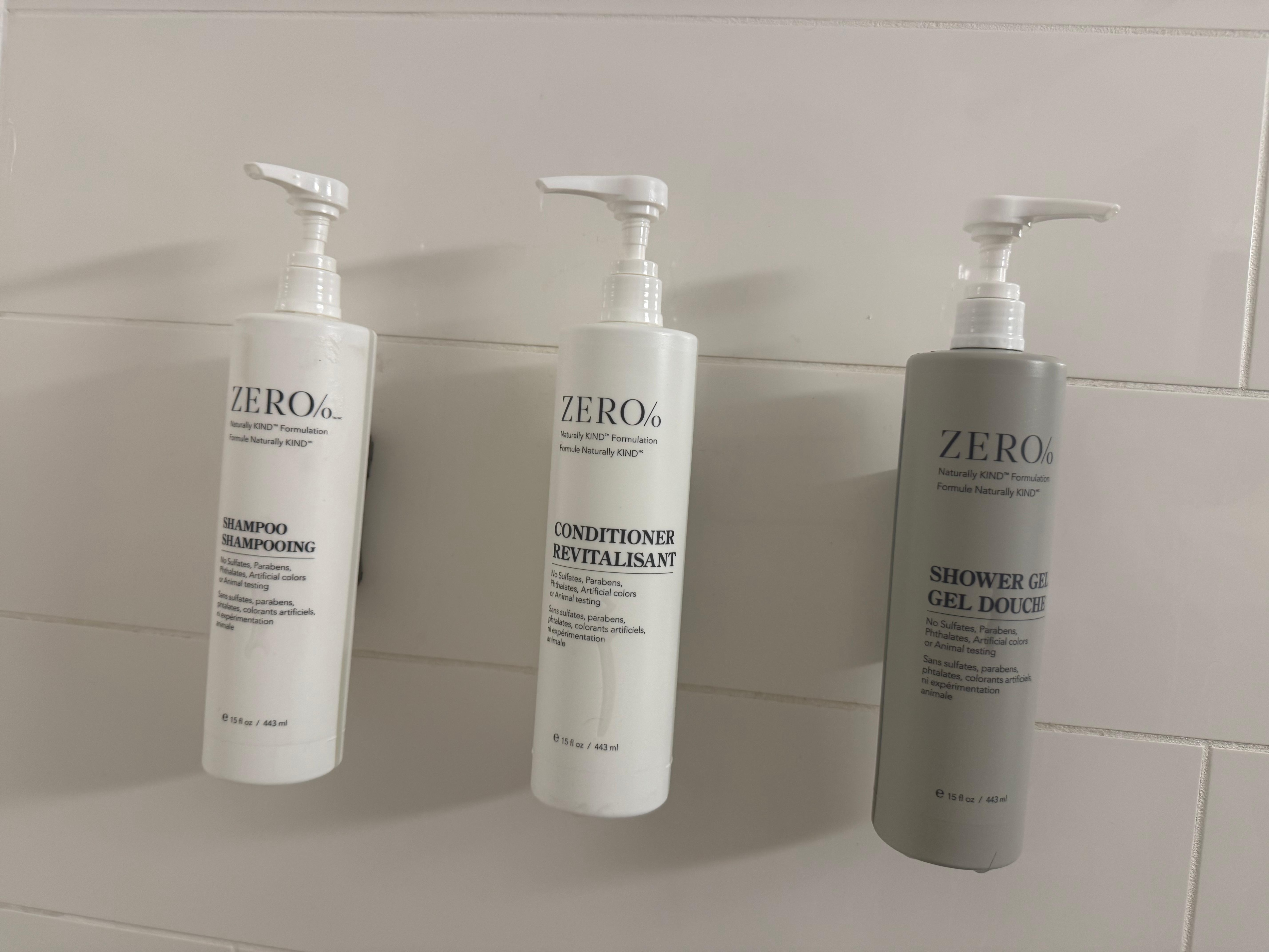 Cleansing products in shower