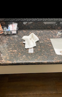 Dirty towel on the sink