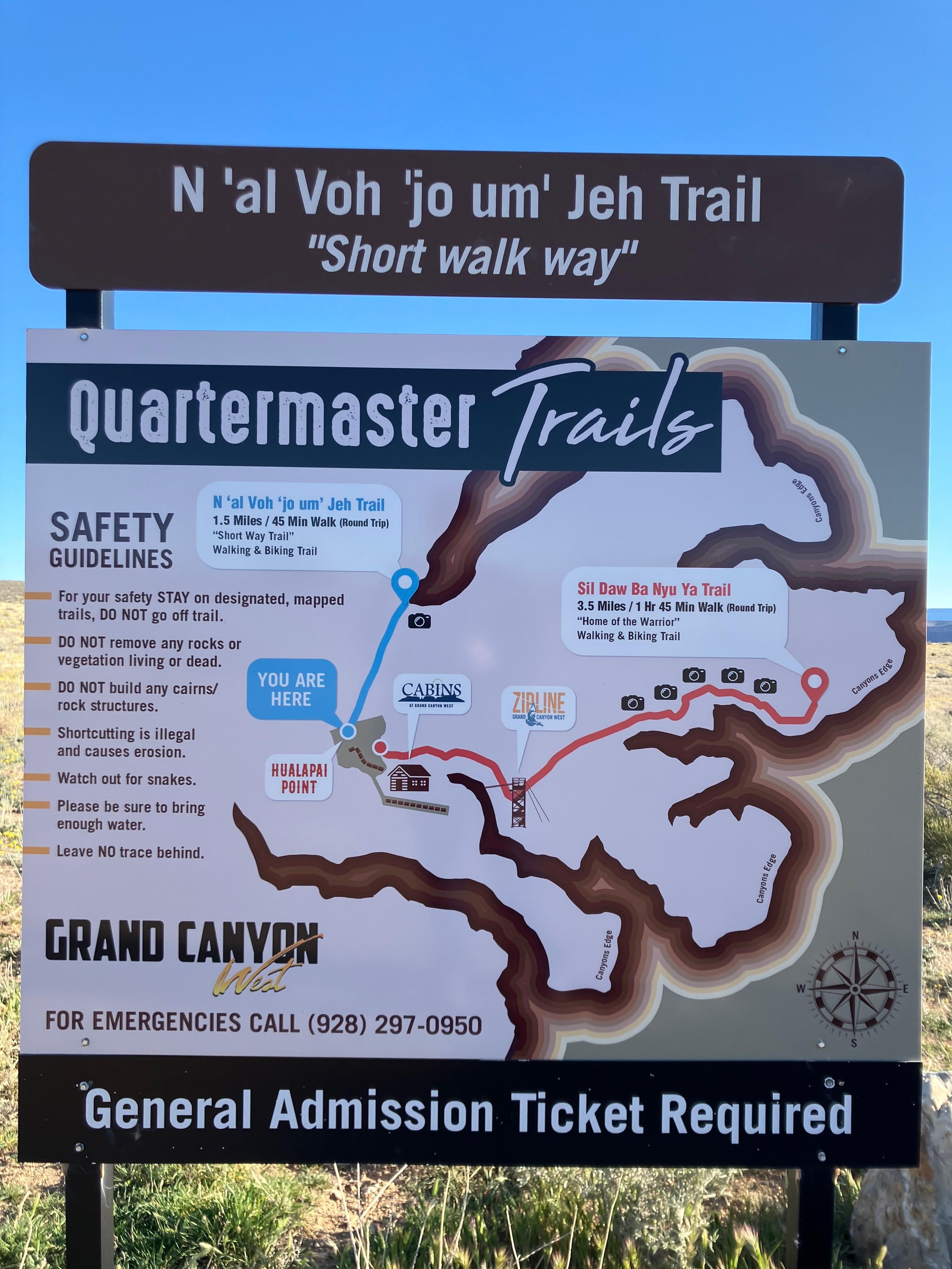 15 minute walk on this trail takes you to the edge of the Canyon. 