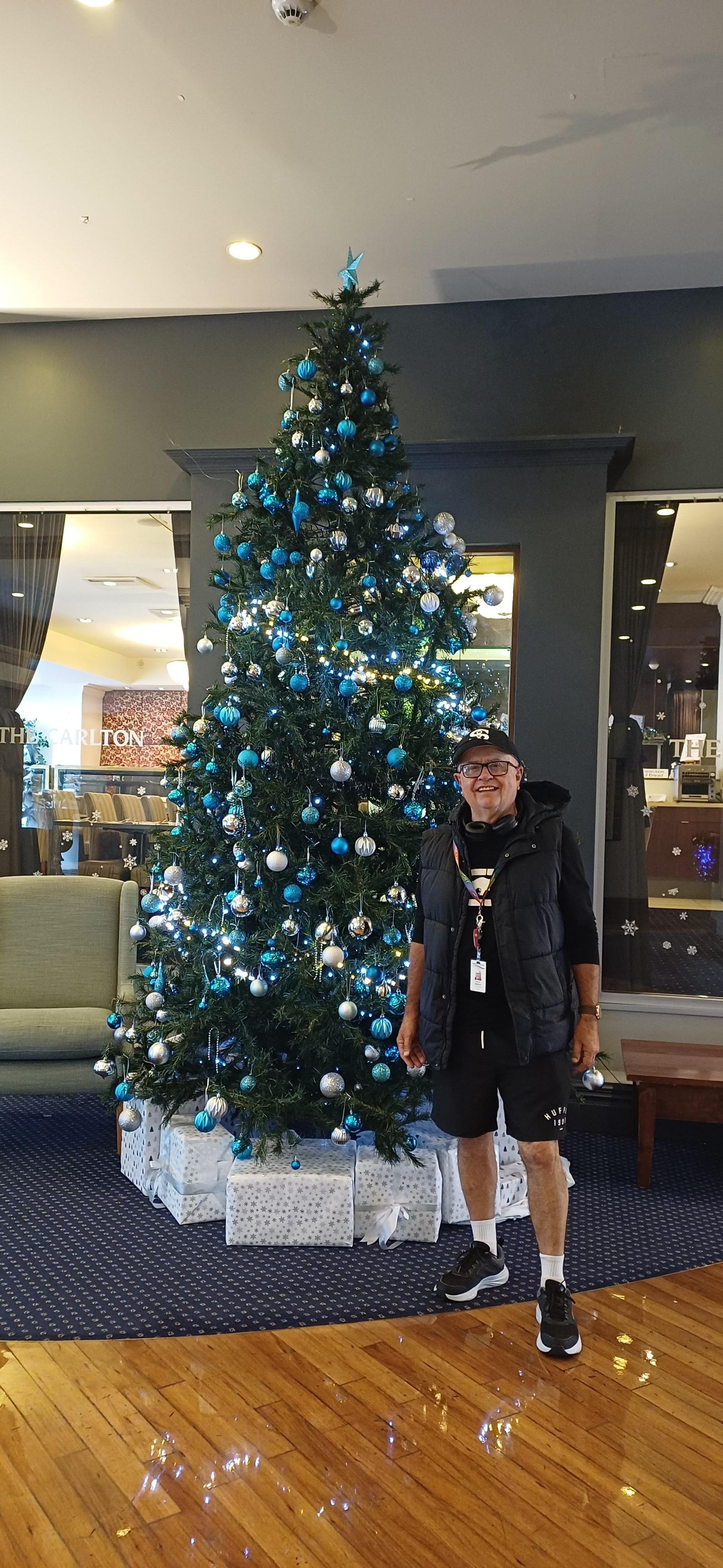 Lovely Christmas Decorations in foyer