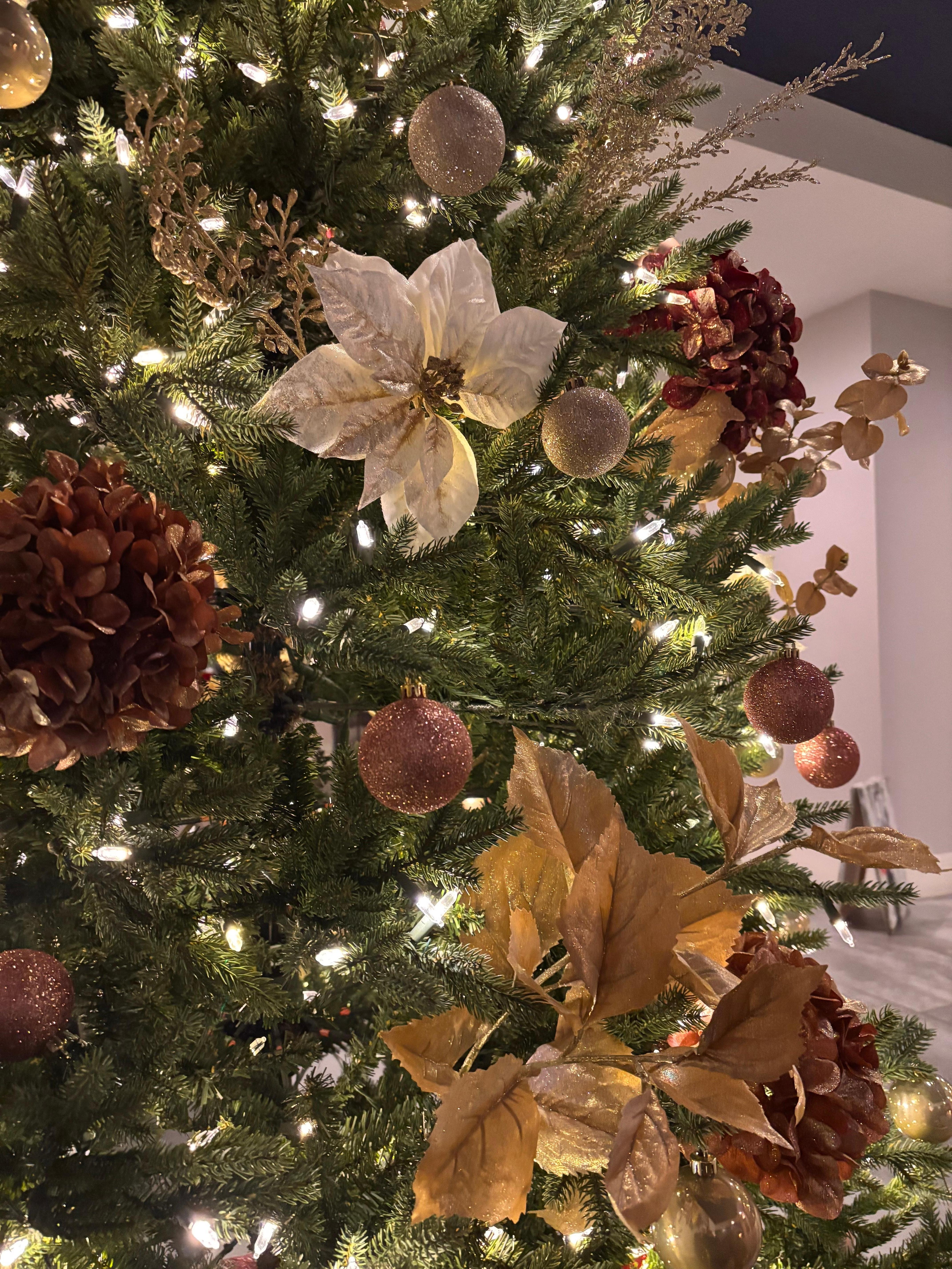 The Christmas tree in the hotel lobby. 