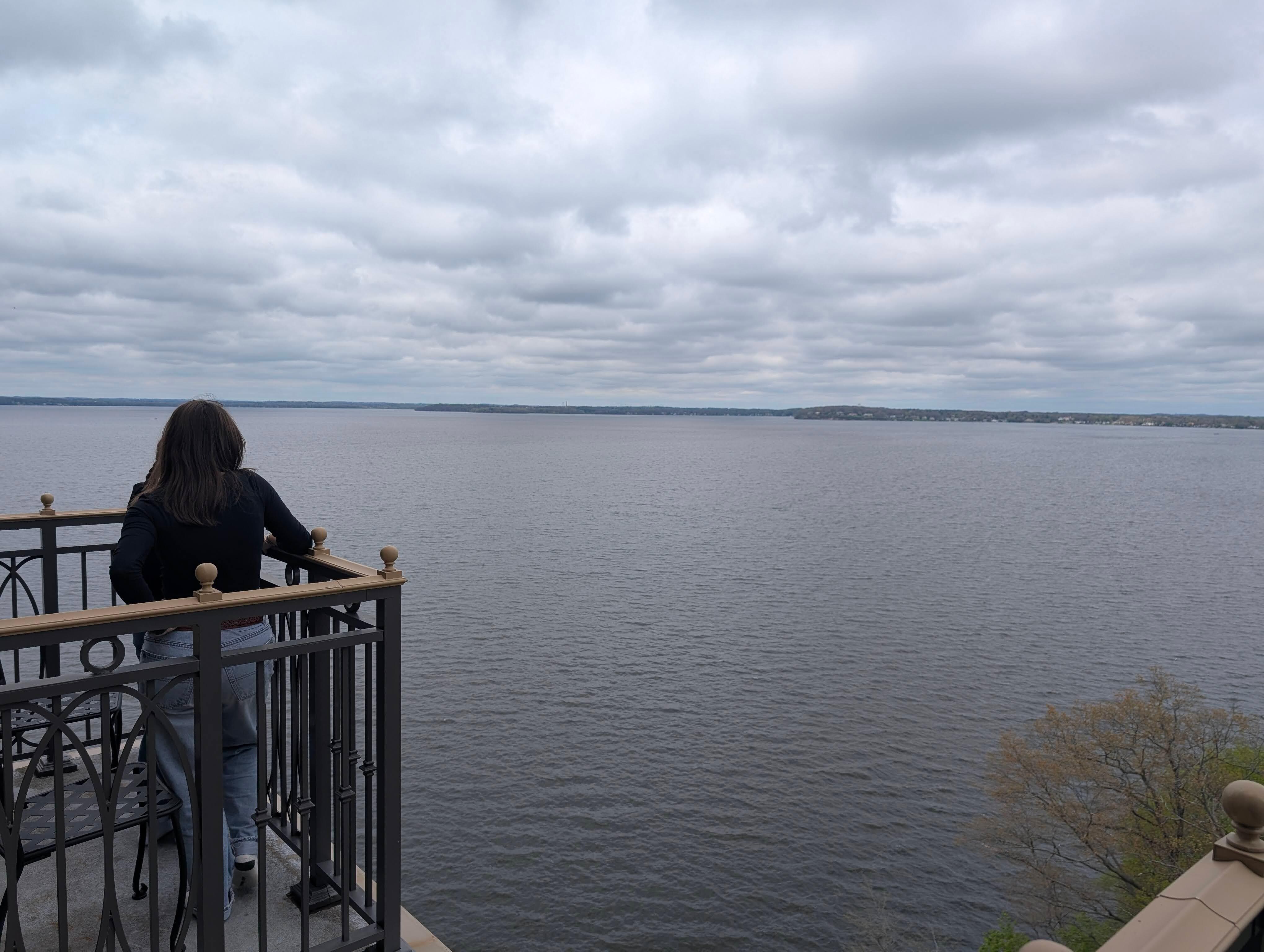 A view of Lake Mendota from our 12th floor double-queen terrace room.