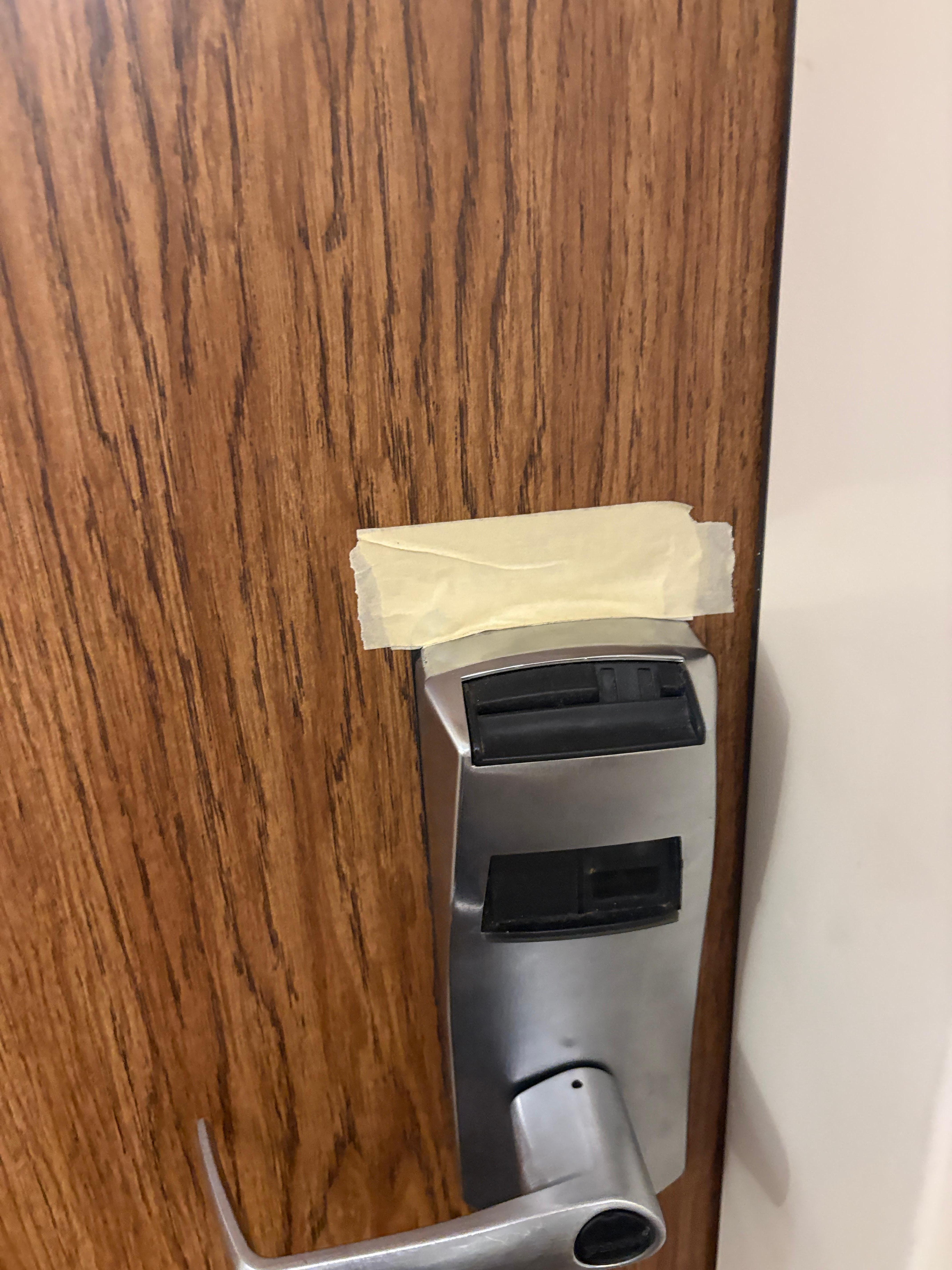 Masking tape on the outside. 