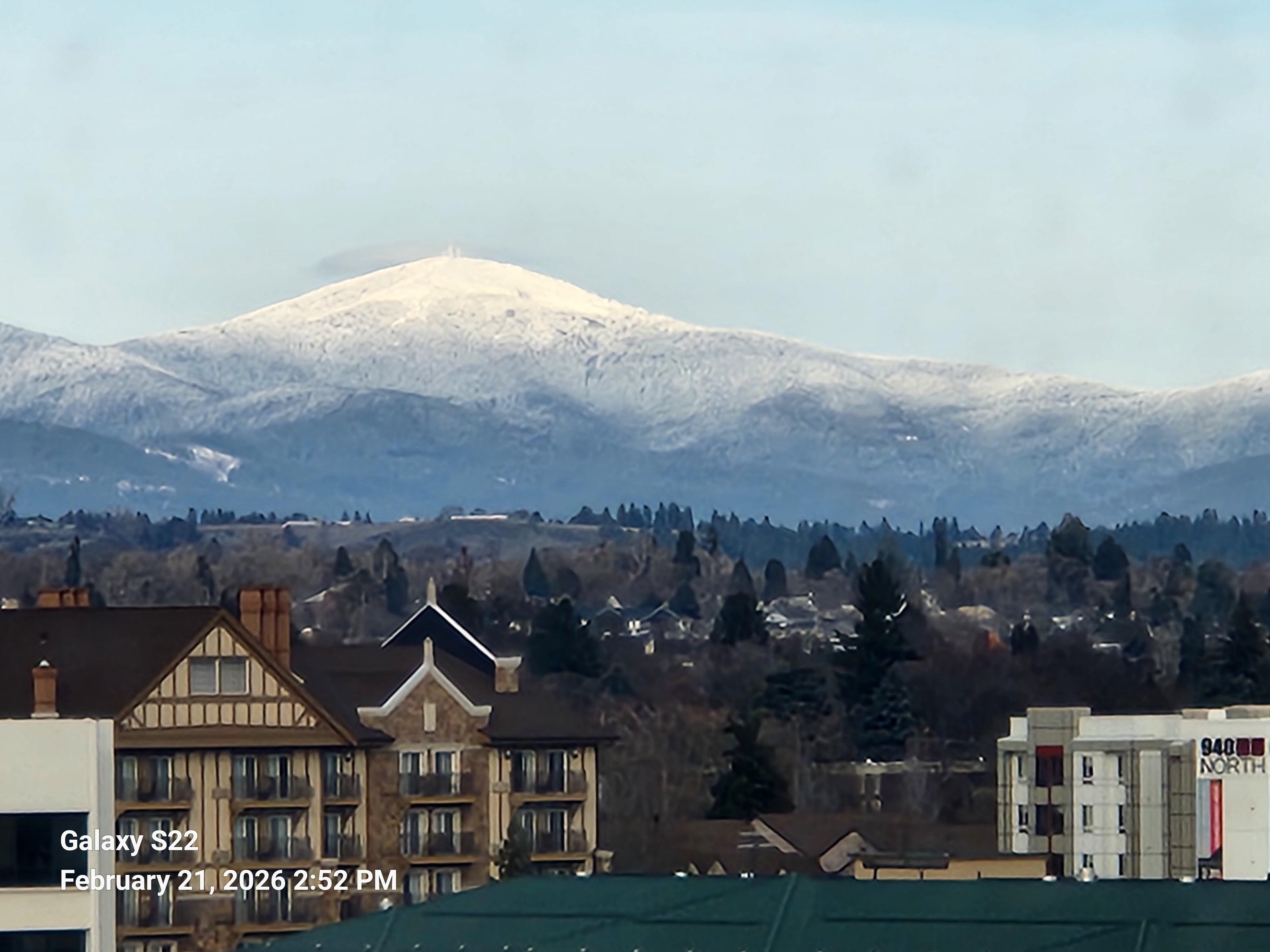 View from our room Mt Spokane in distance.