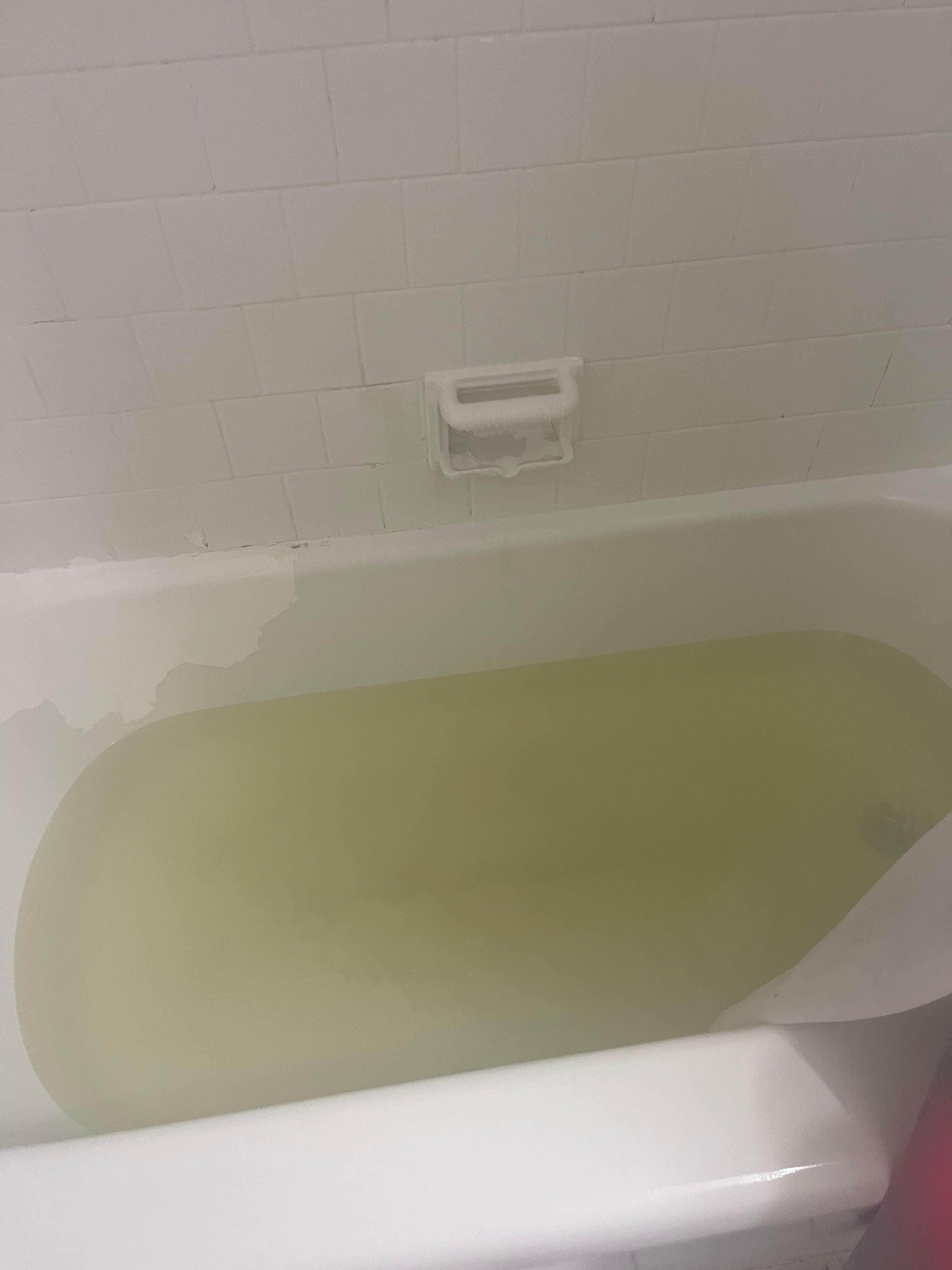 The water was yellow. This photo is of unused “clean” water