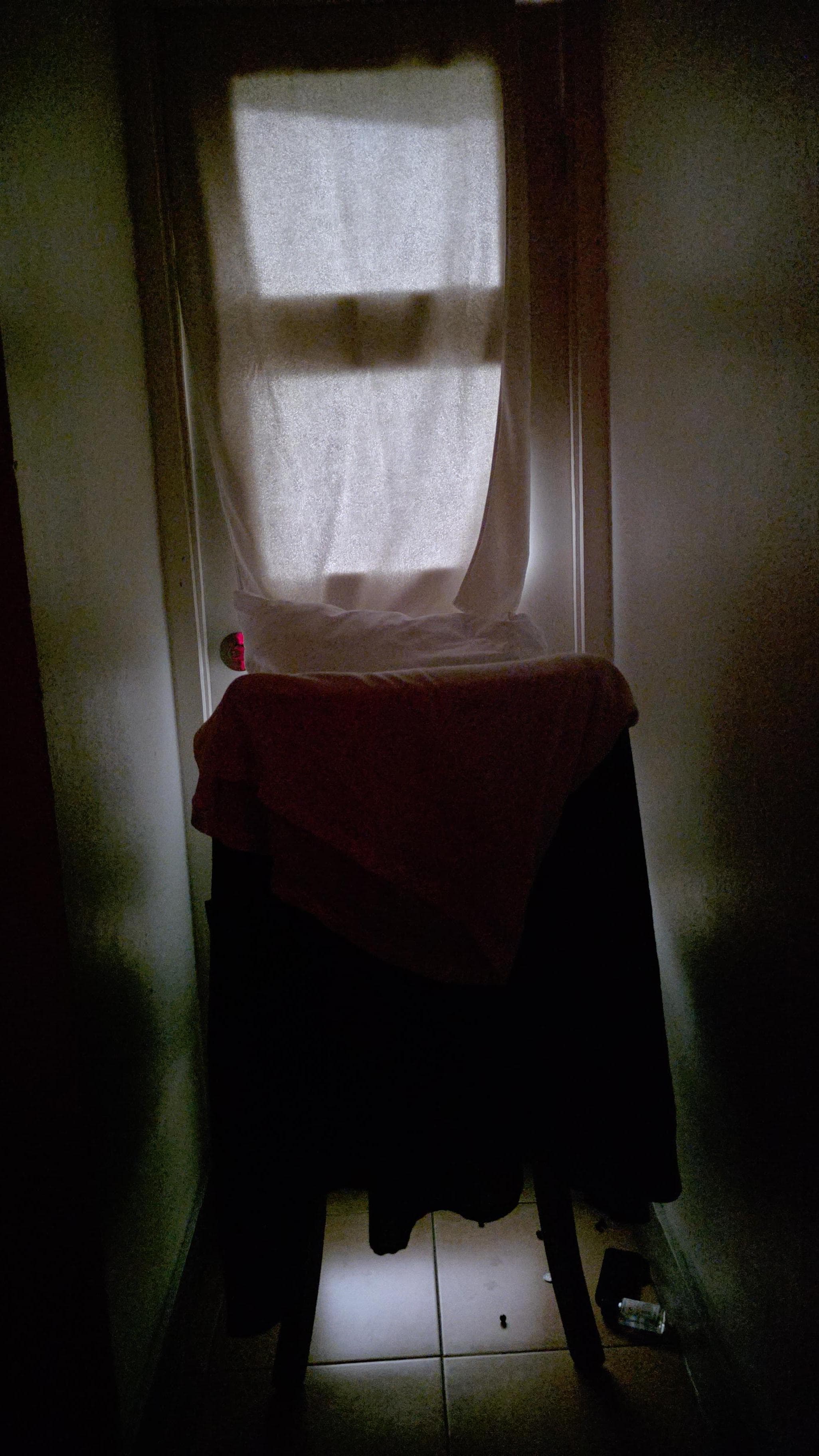 I had to improvise and try to darken the room