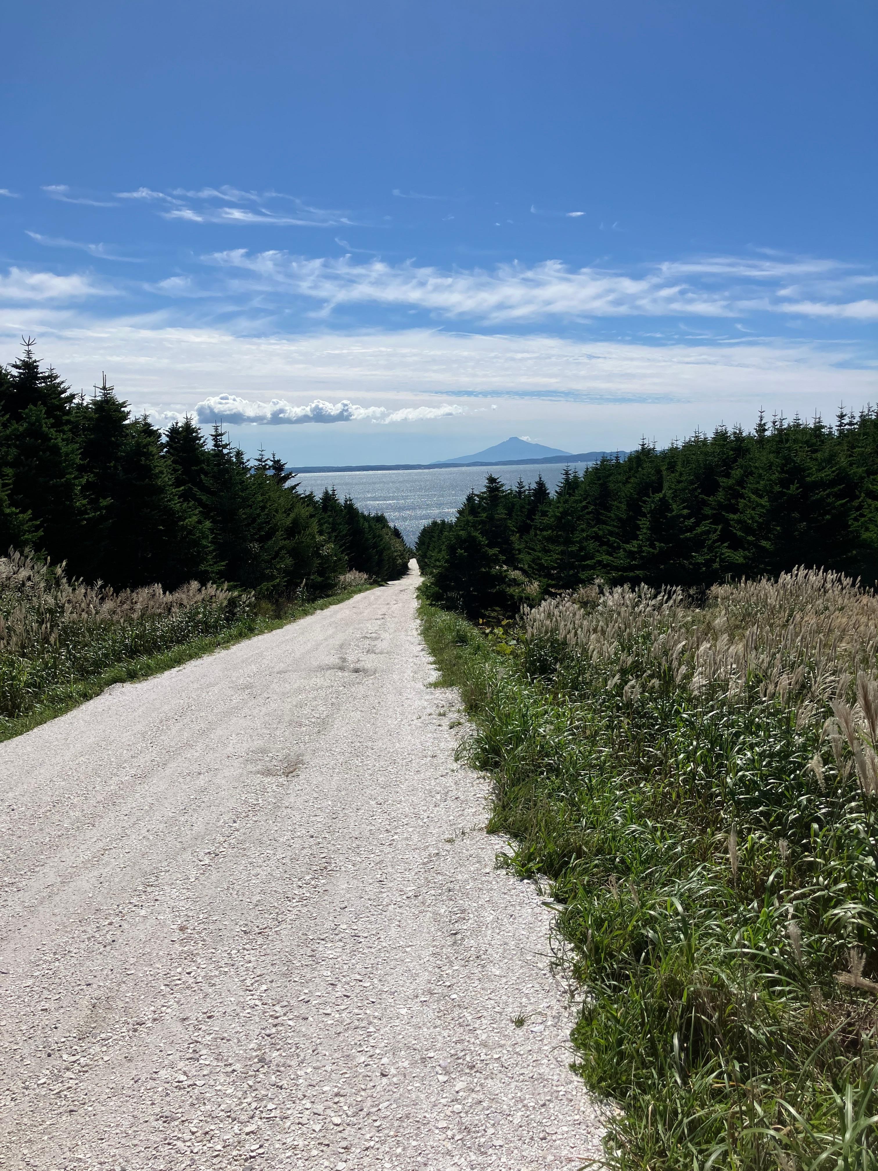 宗谷、白の道から見える利尻富士