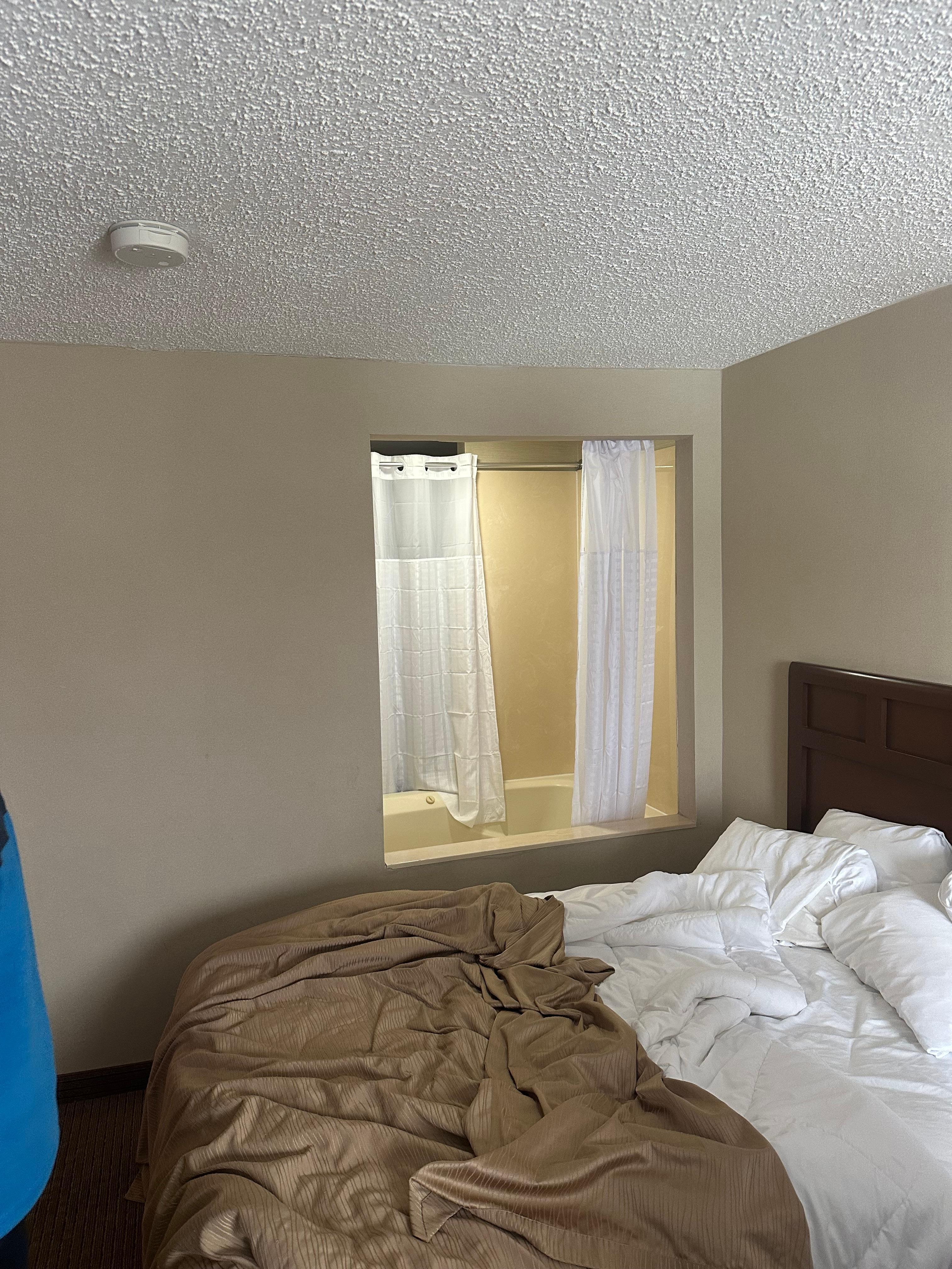 This is the hole in the wall that led to the bathroom.  Absolutely no privacy.