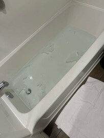 the bathtub is clogged.