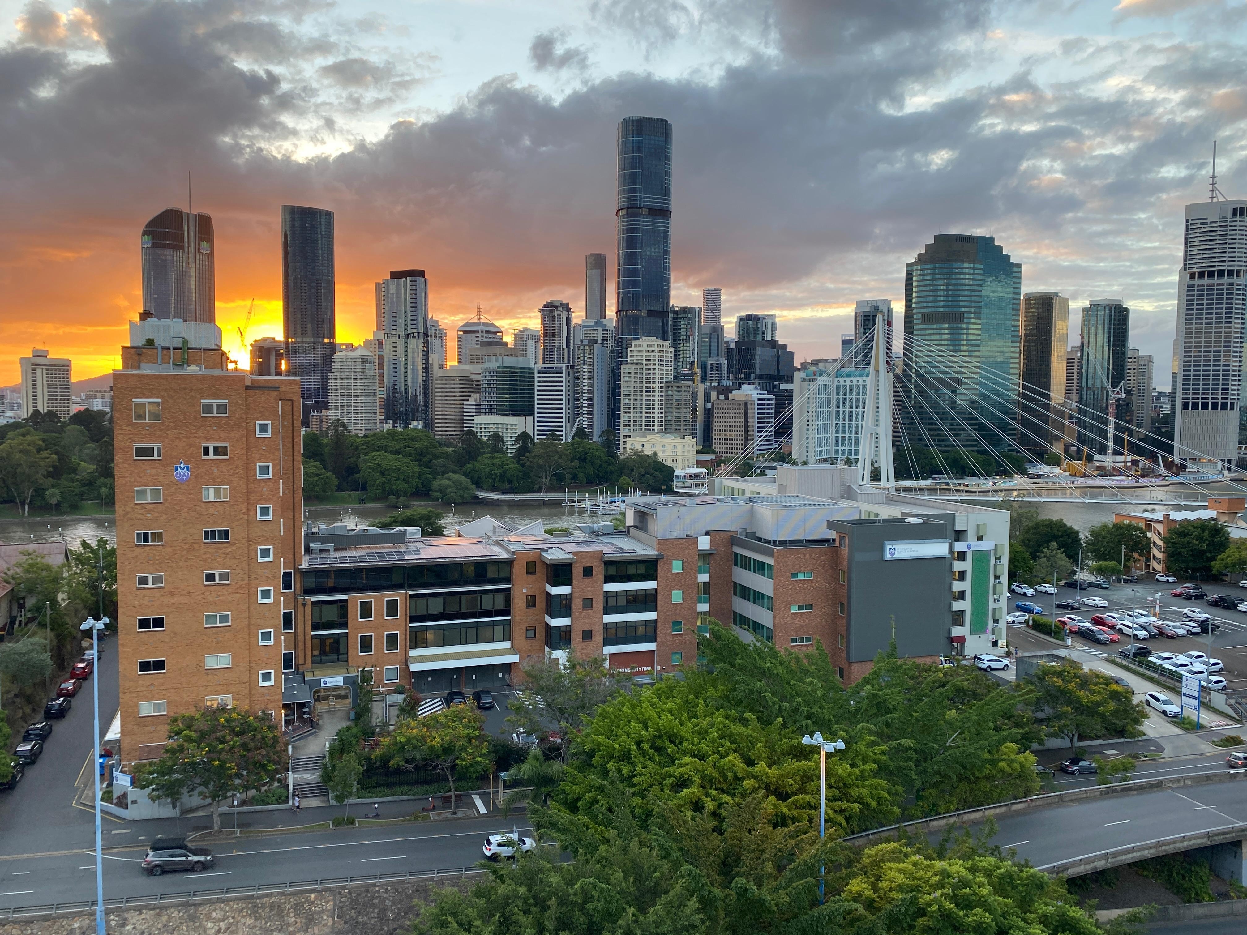 The view from the level 12 bar at sundown