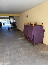 This is the dark area to get to the stairs to our room