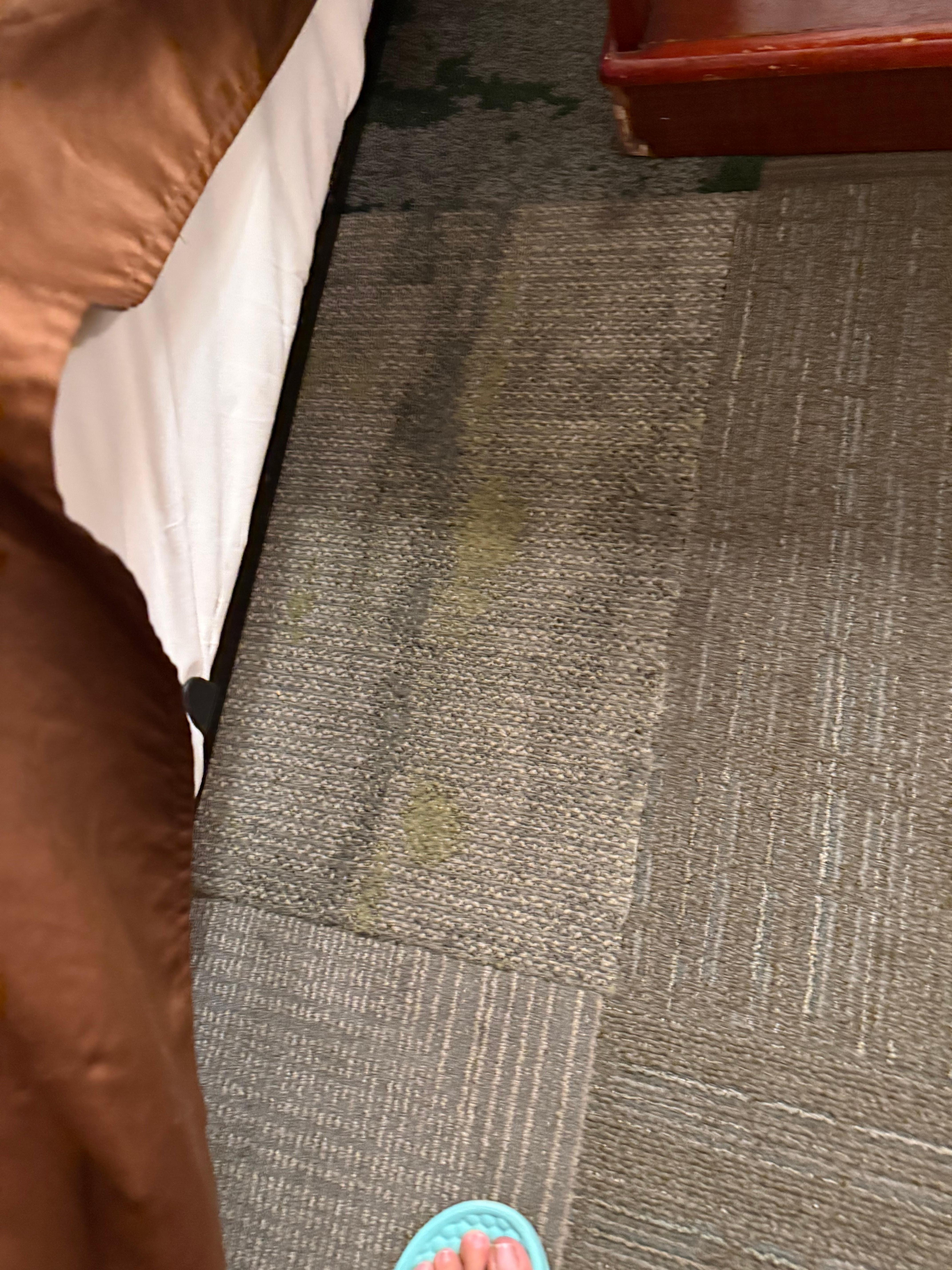 Carpet in front of nightstand- close up