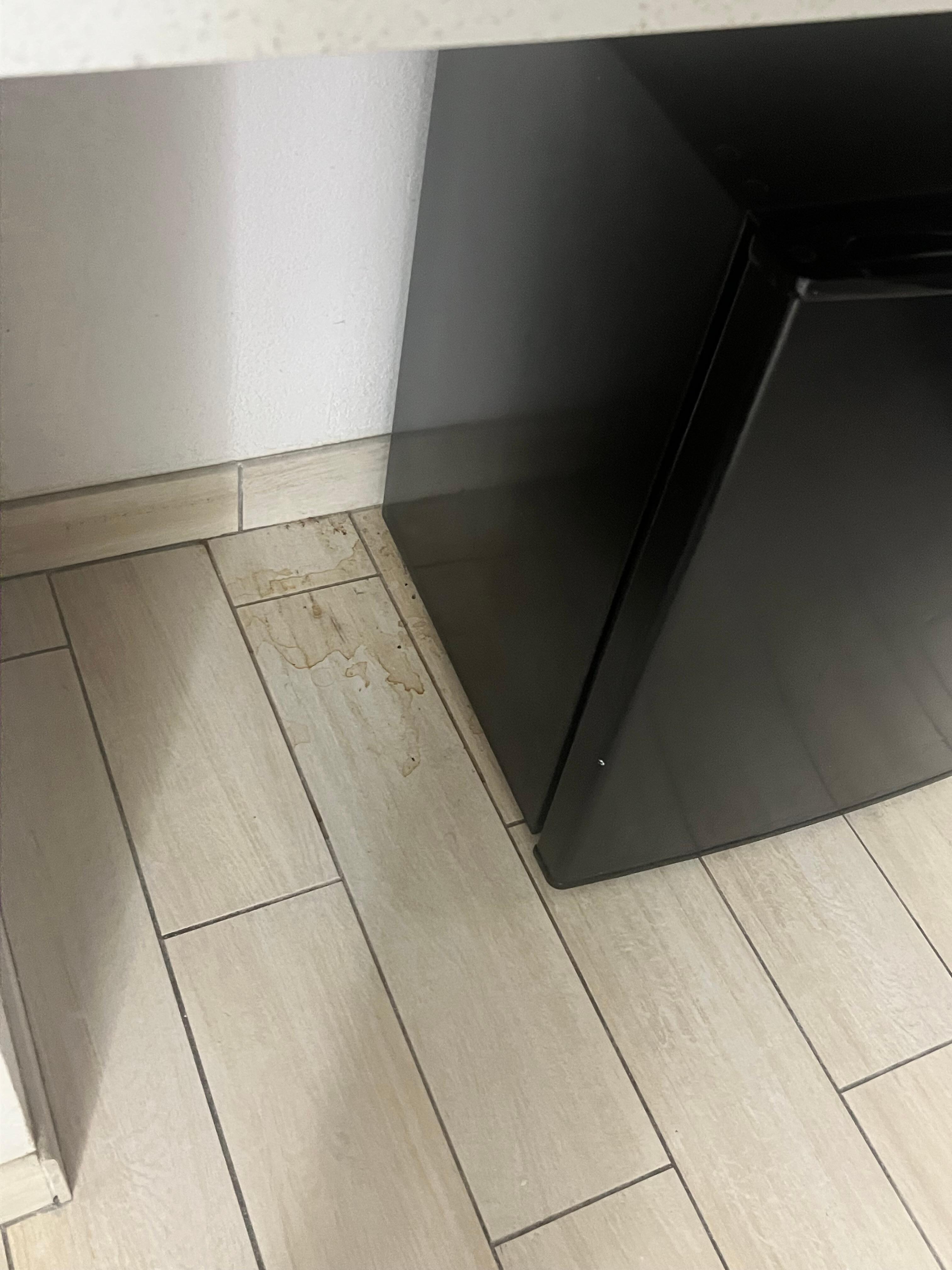Room not cleaned well there was something spilled near the mini fridge