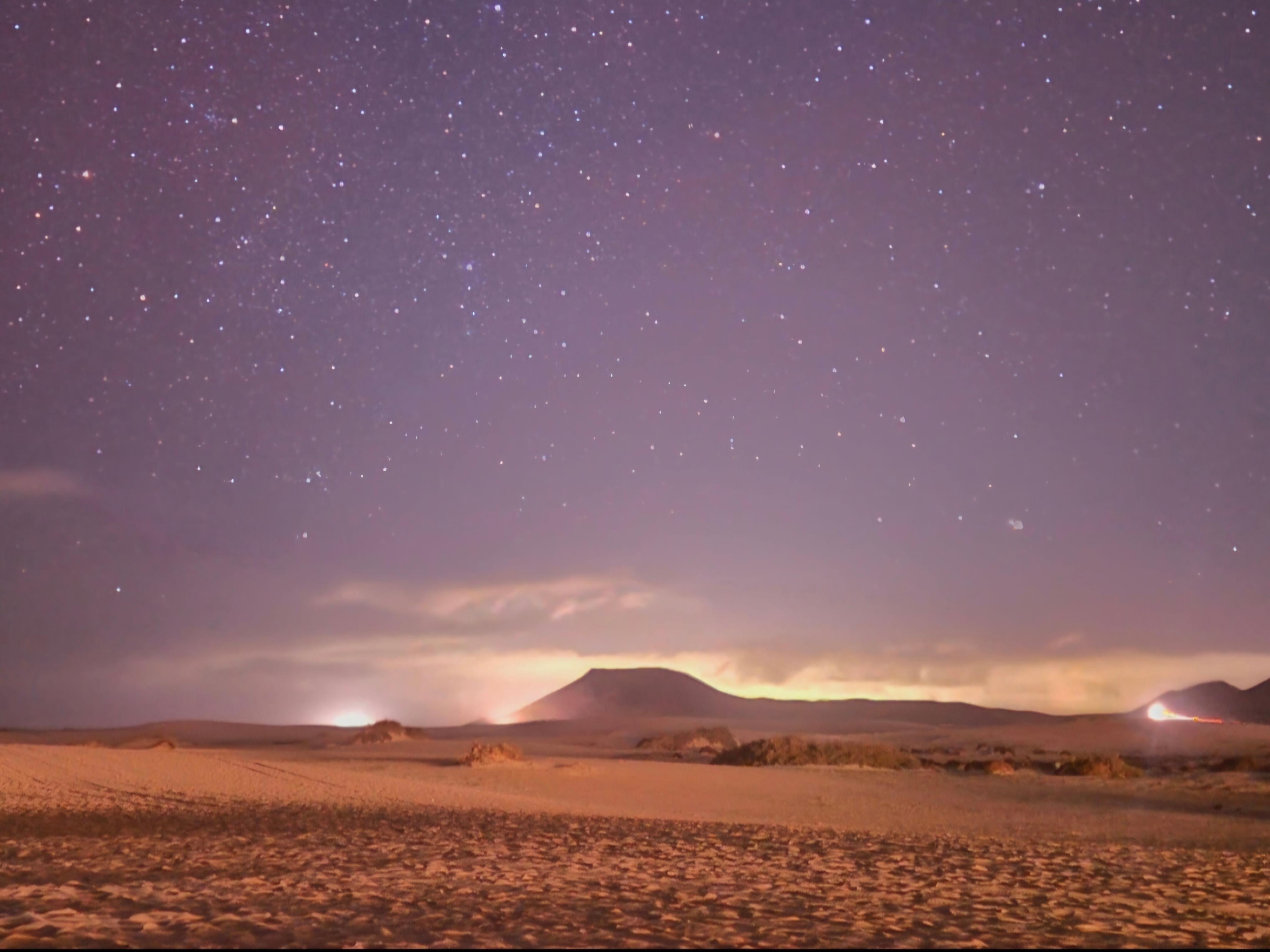 View at night from outside the hotel