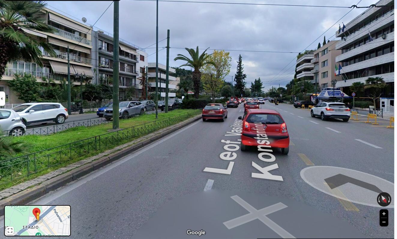 Six-lane road right outside the “suites”