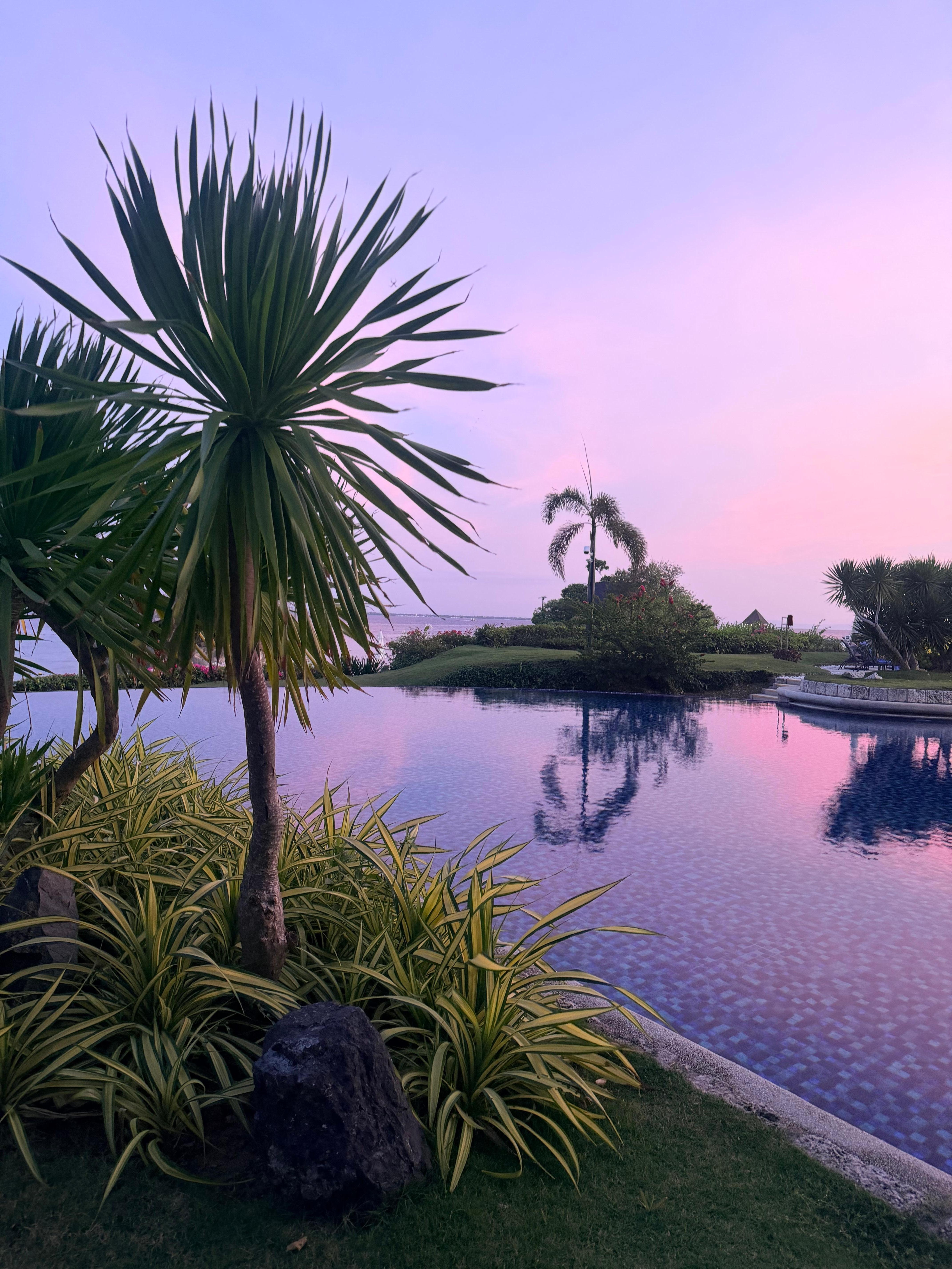 Sonnenuntergang vom Restaurant Awua aus