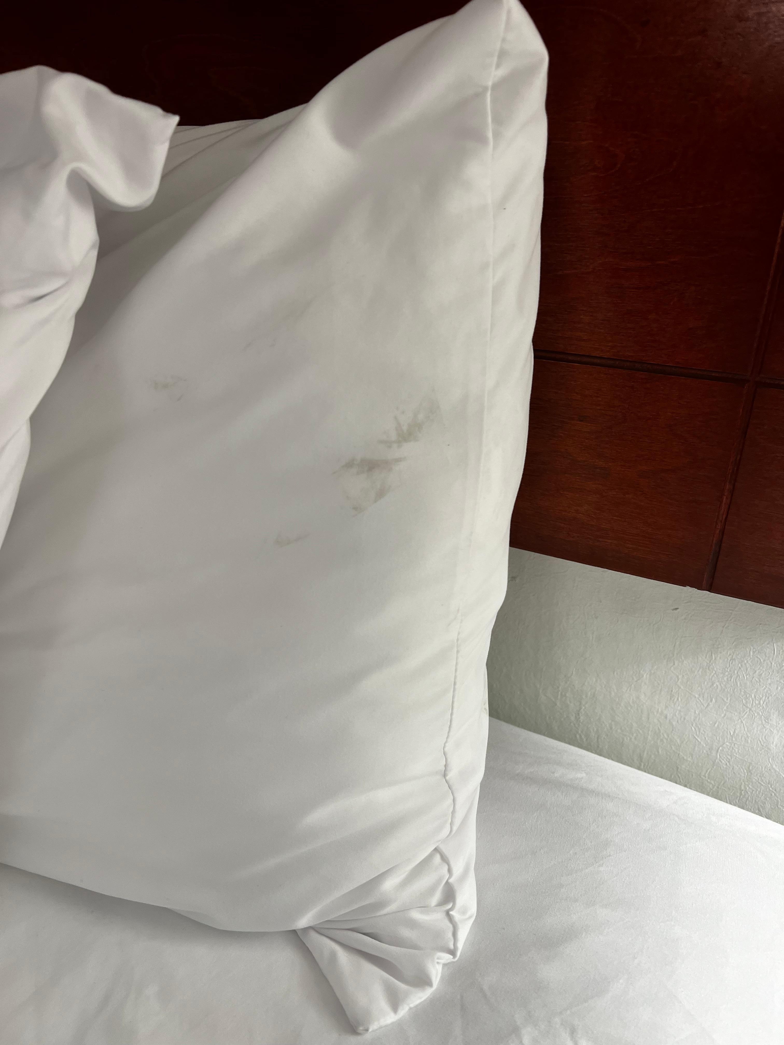 Stain on the pillow 