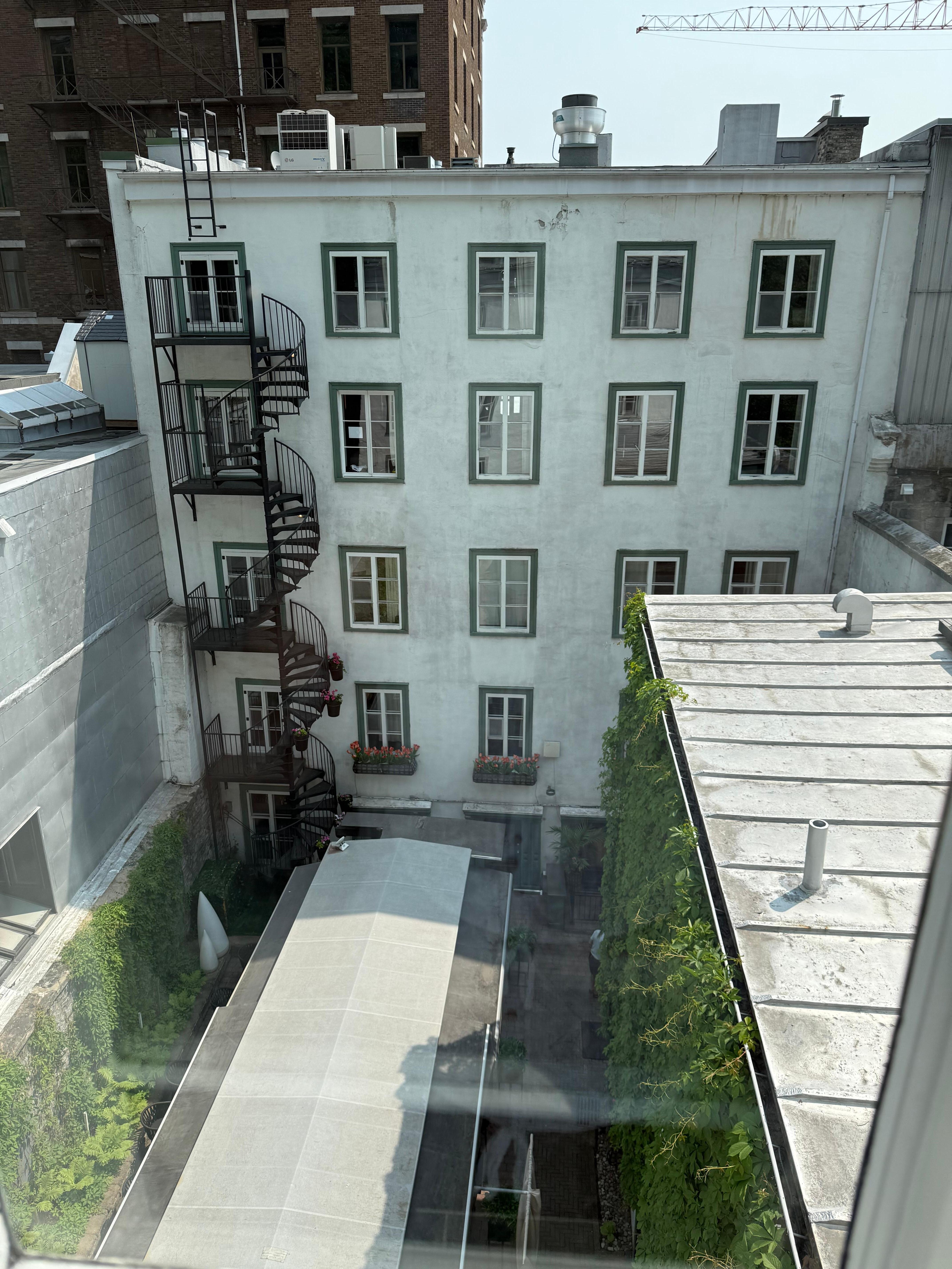 View from suite towards main hotel building 