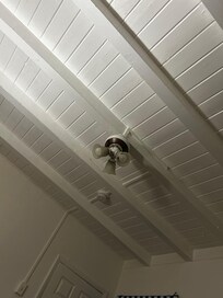 For some crazy reason this is the only picture I have on our stay. It’s the light fixture in our room, which used to be a ceiling fan.