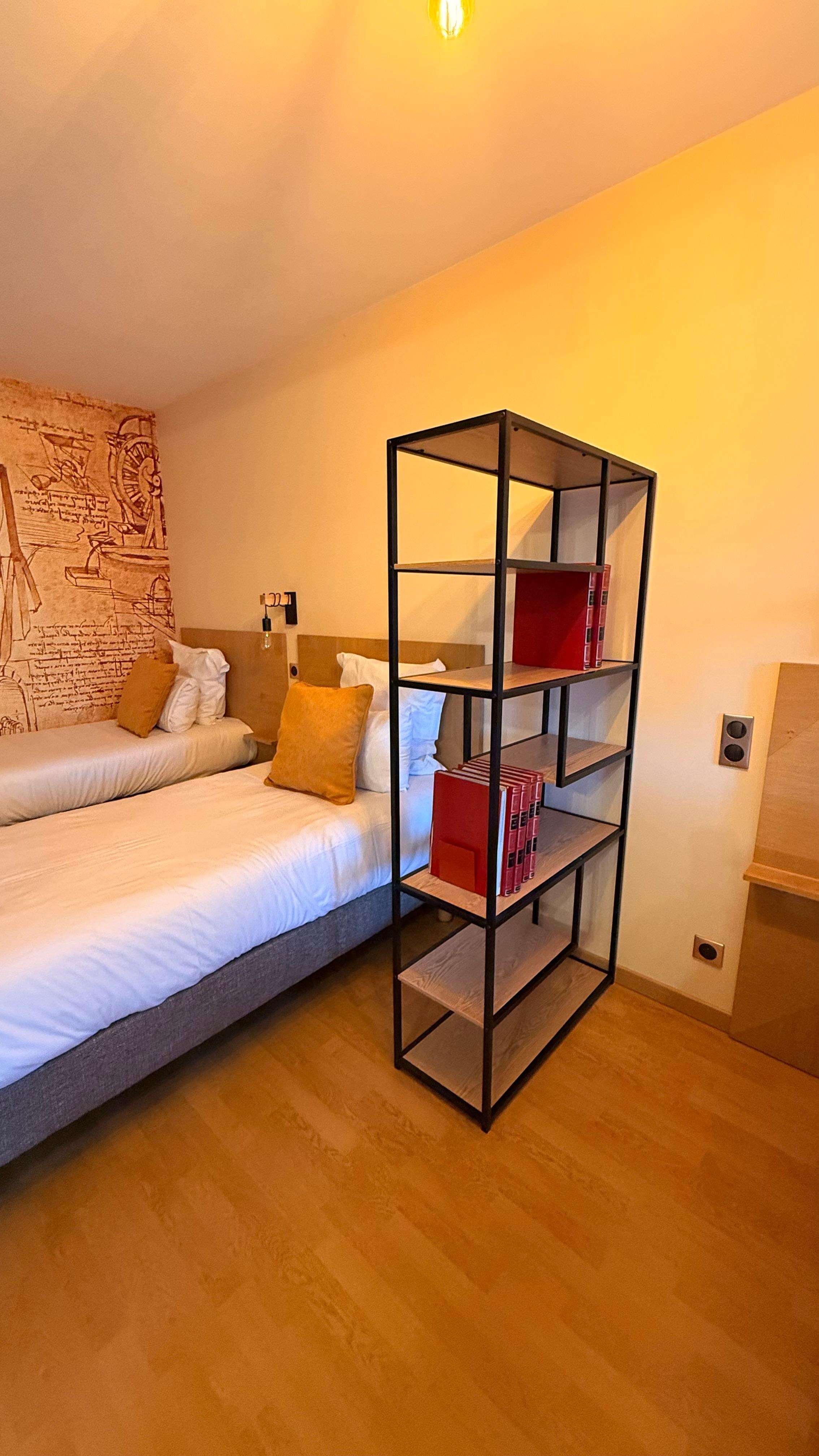 Vue sur les 2 lits simples 