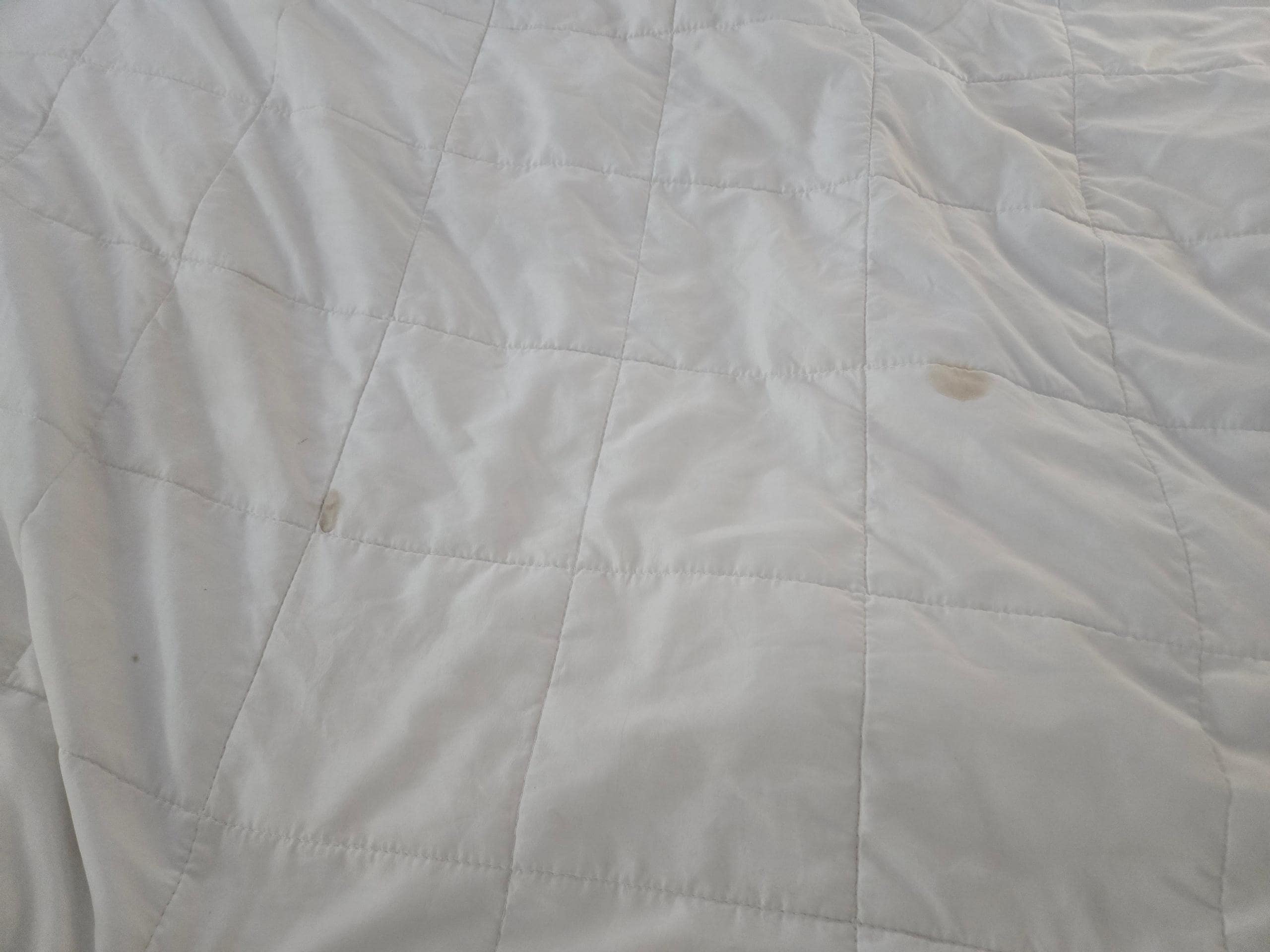 Stains on the bed cover
