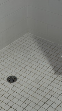 Moldy shower floor