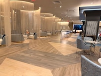 The restaurant on the top floor.