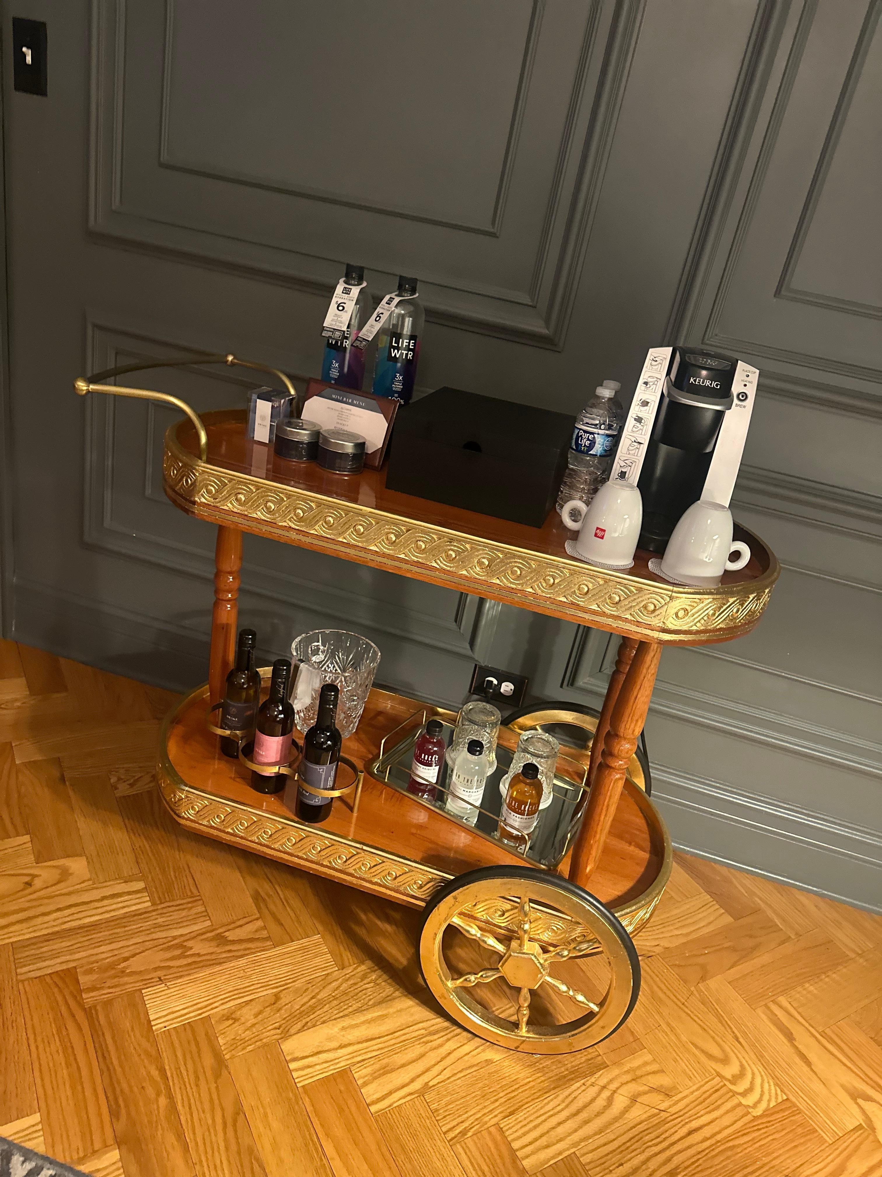 Bar cart in the room so pretty 