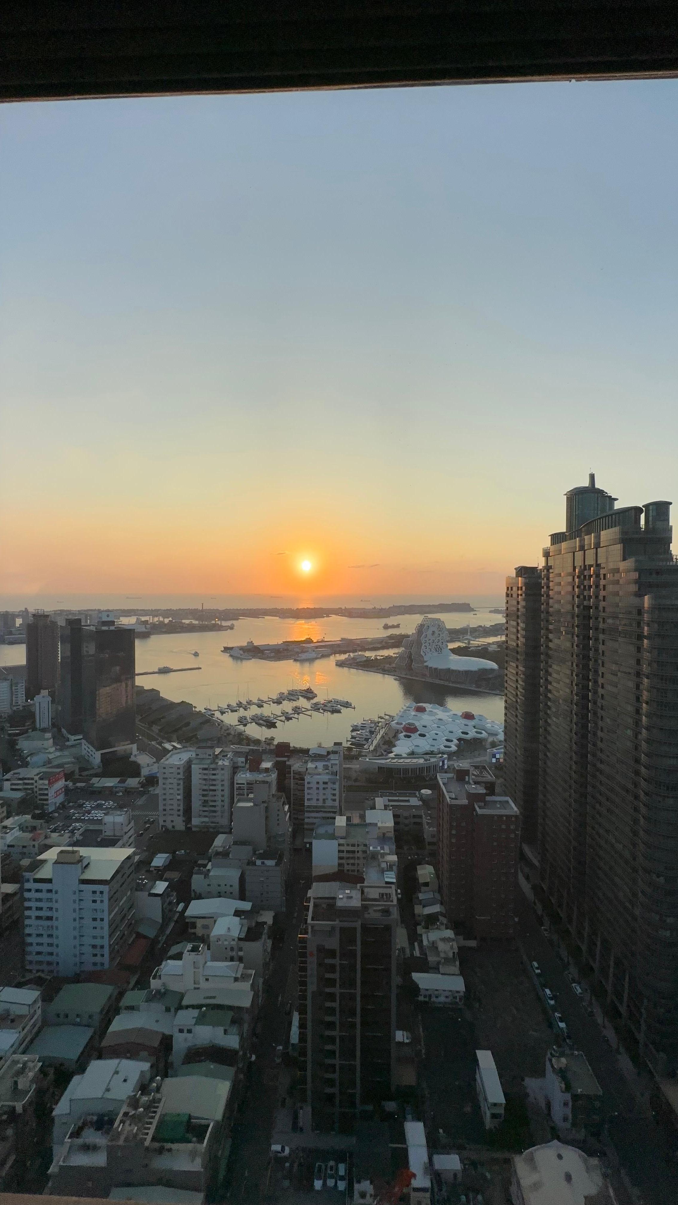 Sunset over harbour.