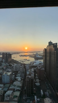 Sunset over harbour.