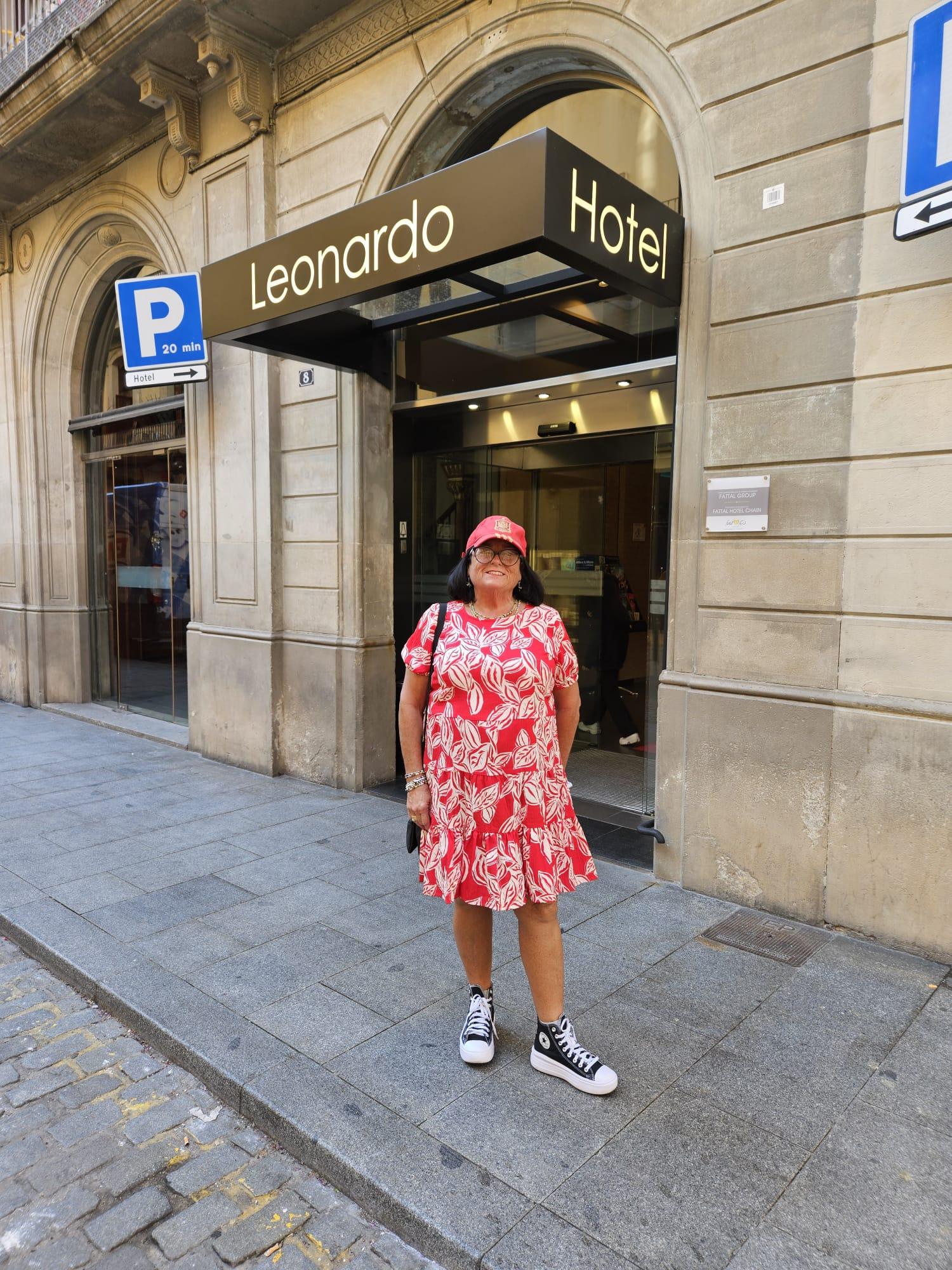 Outside this great hotel