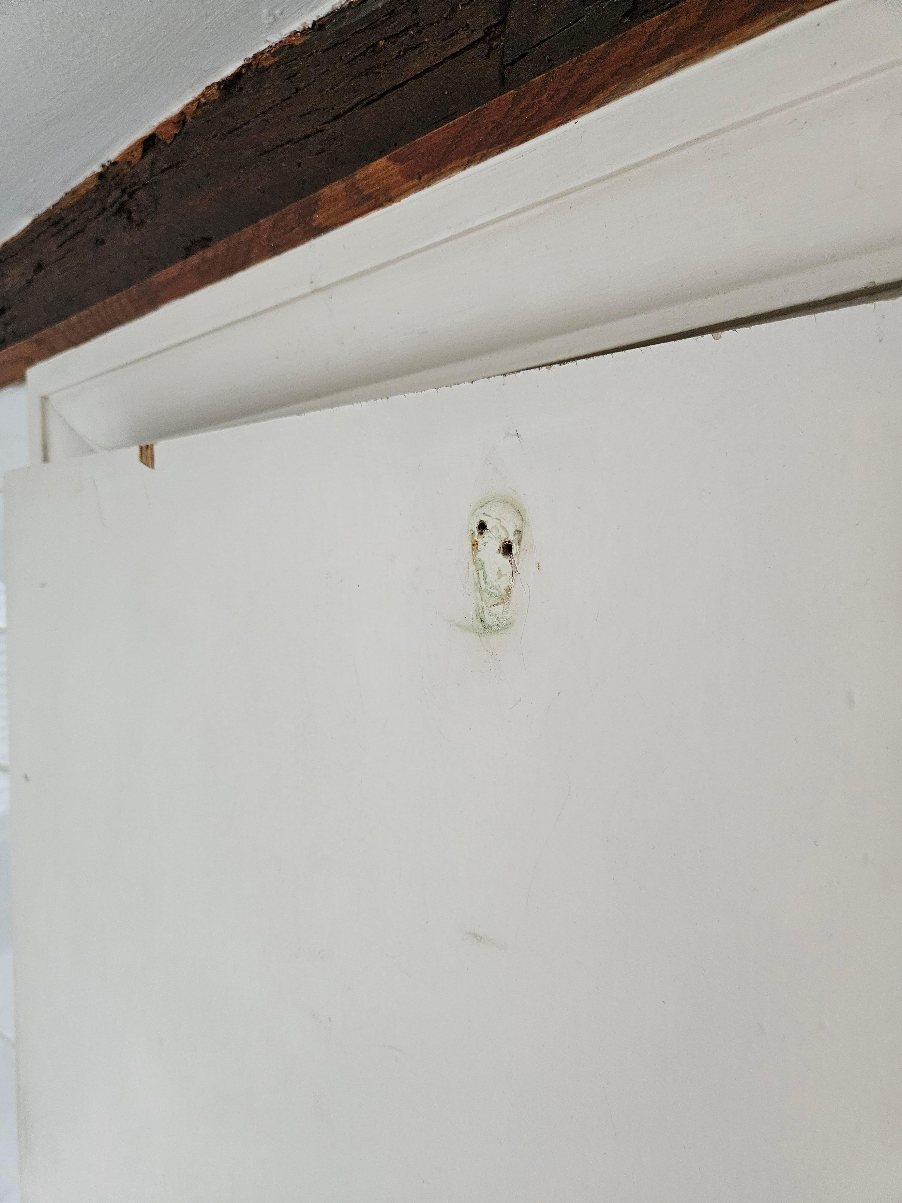 Missing hook on bathroom door