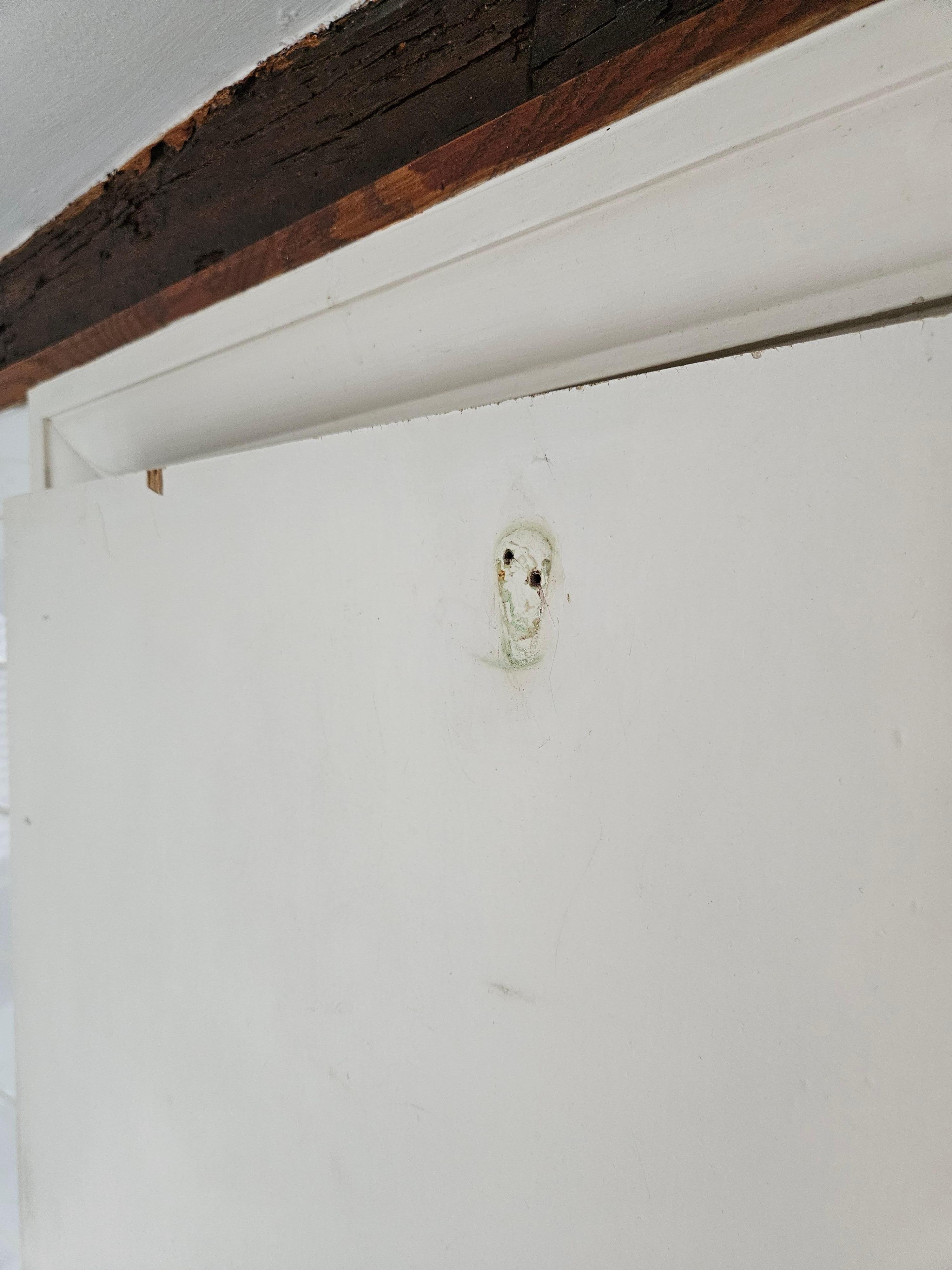 Missing hook on bathroom door