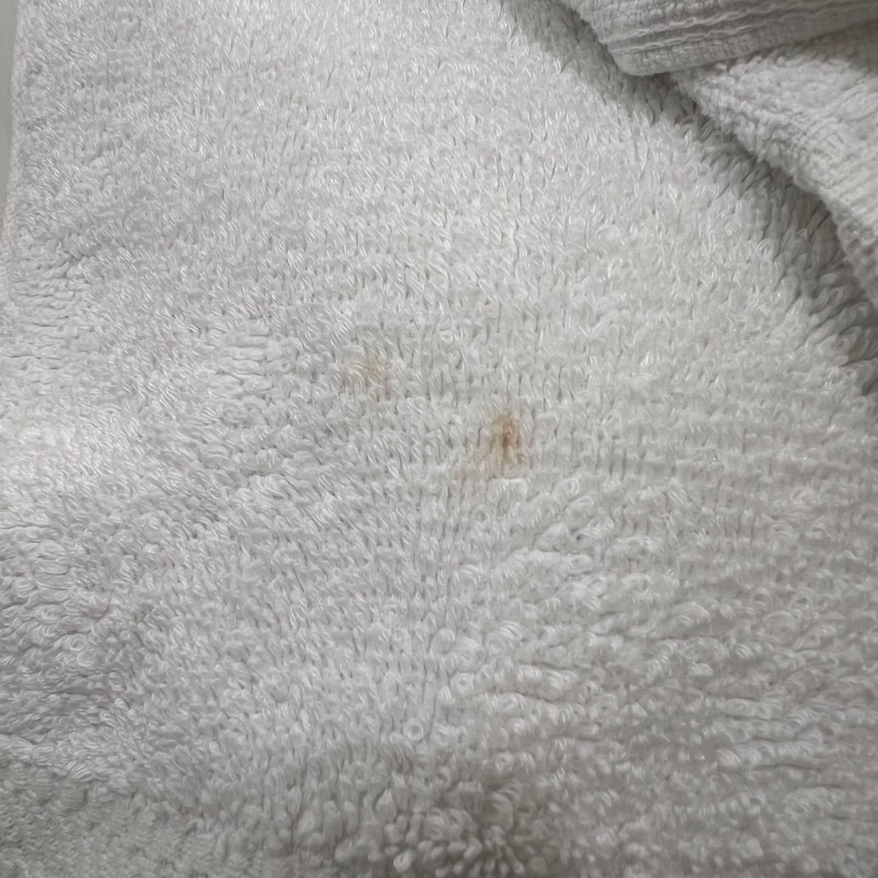 Stain found in the towels 