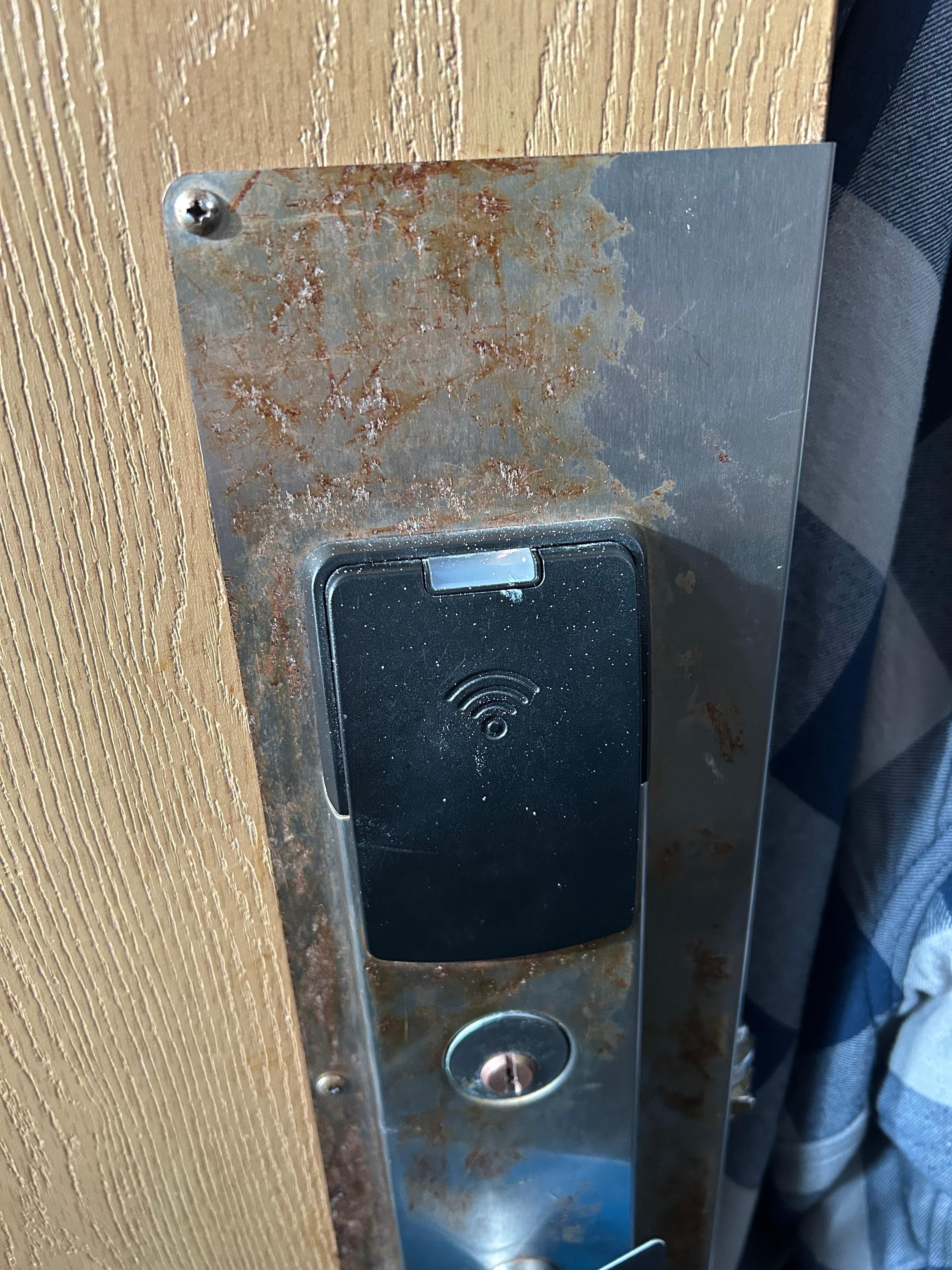 Rust on outside door handle 