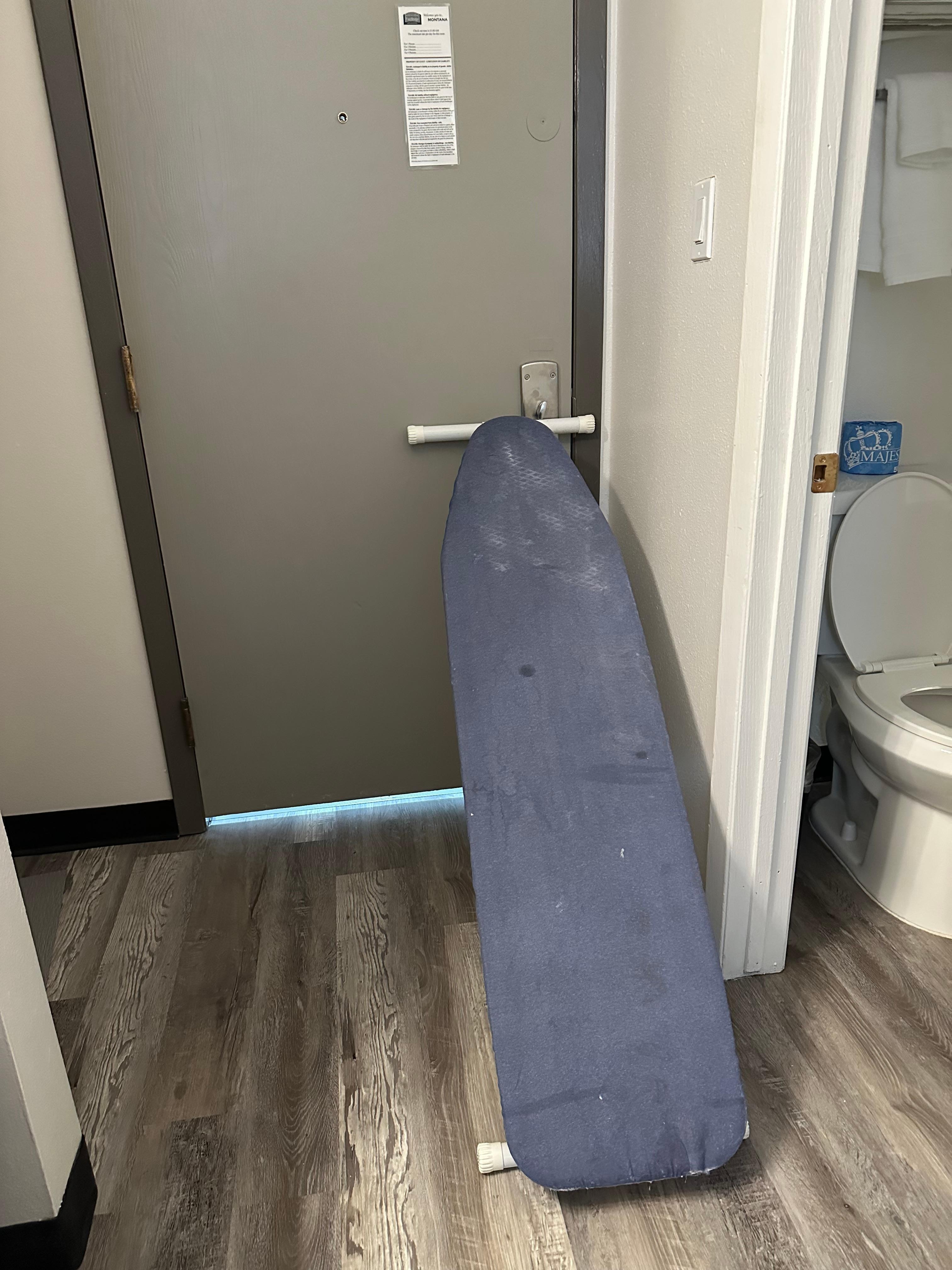 Trying to secure the door, because it wouldn’t lock.