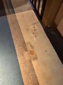 The carpet outside bedroom in walkway