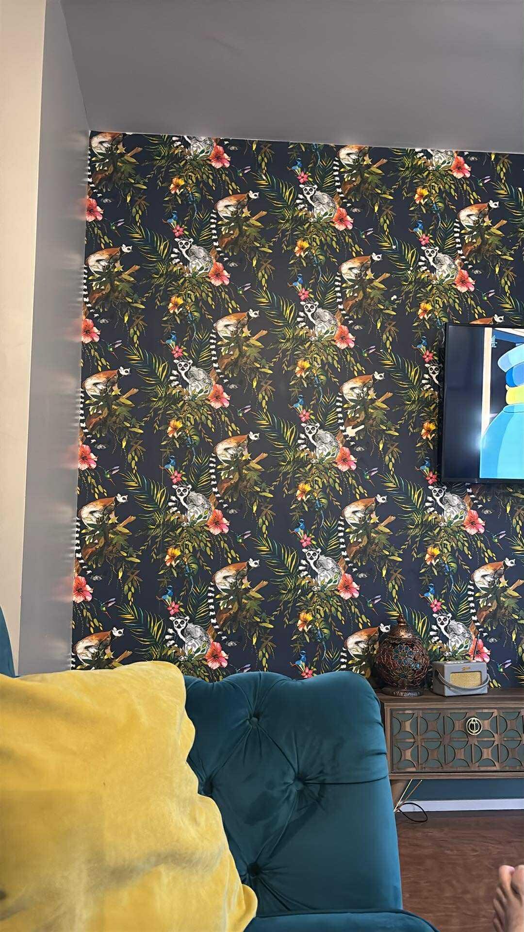 Living room wallpaper - love it! 