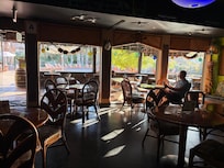 The Reef overlooks pool