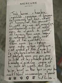 Les impressions rédigées au moment de quitter la chambre !