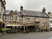 From the outside, very welcoming on a wet, wintry day.