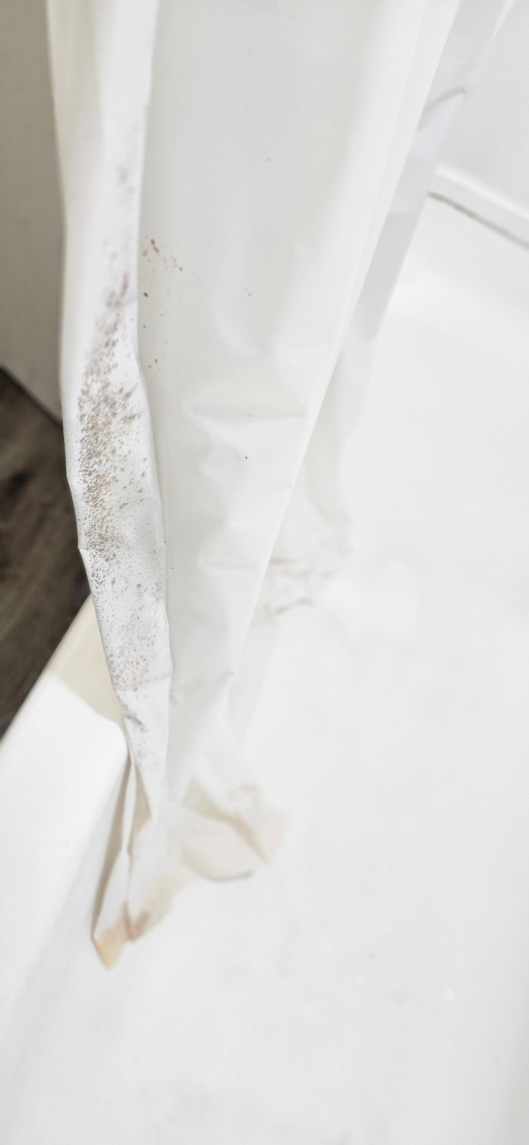 Paint and mildew on curtain