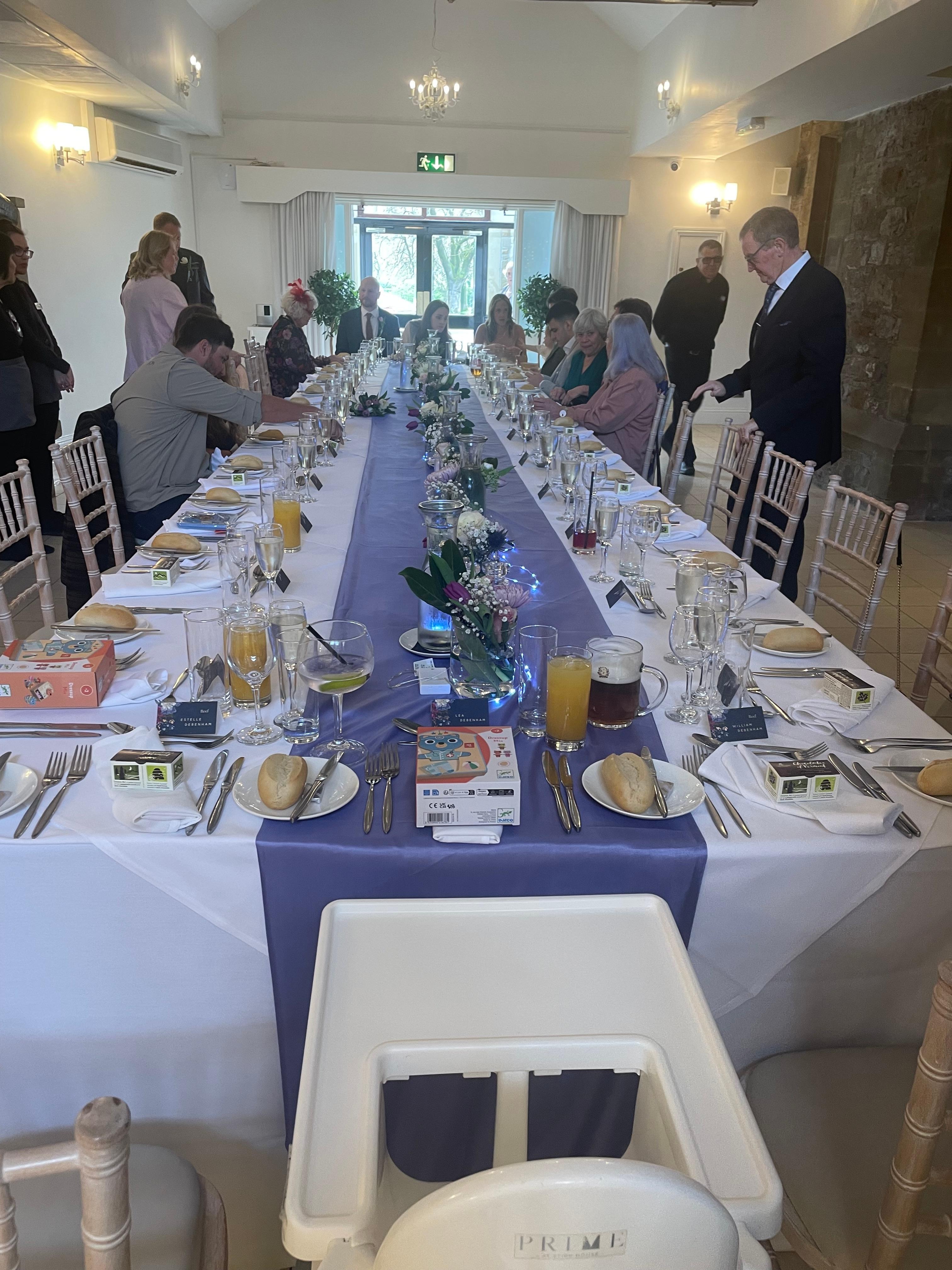 Table set for small wedding 