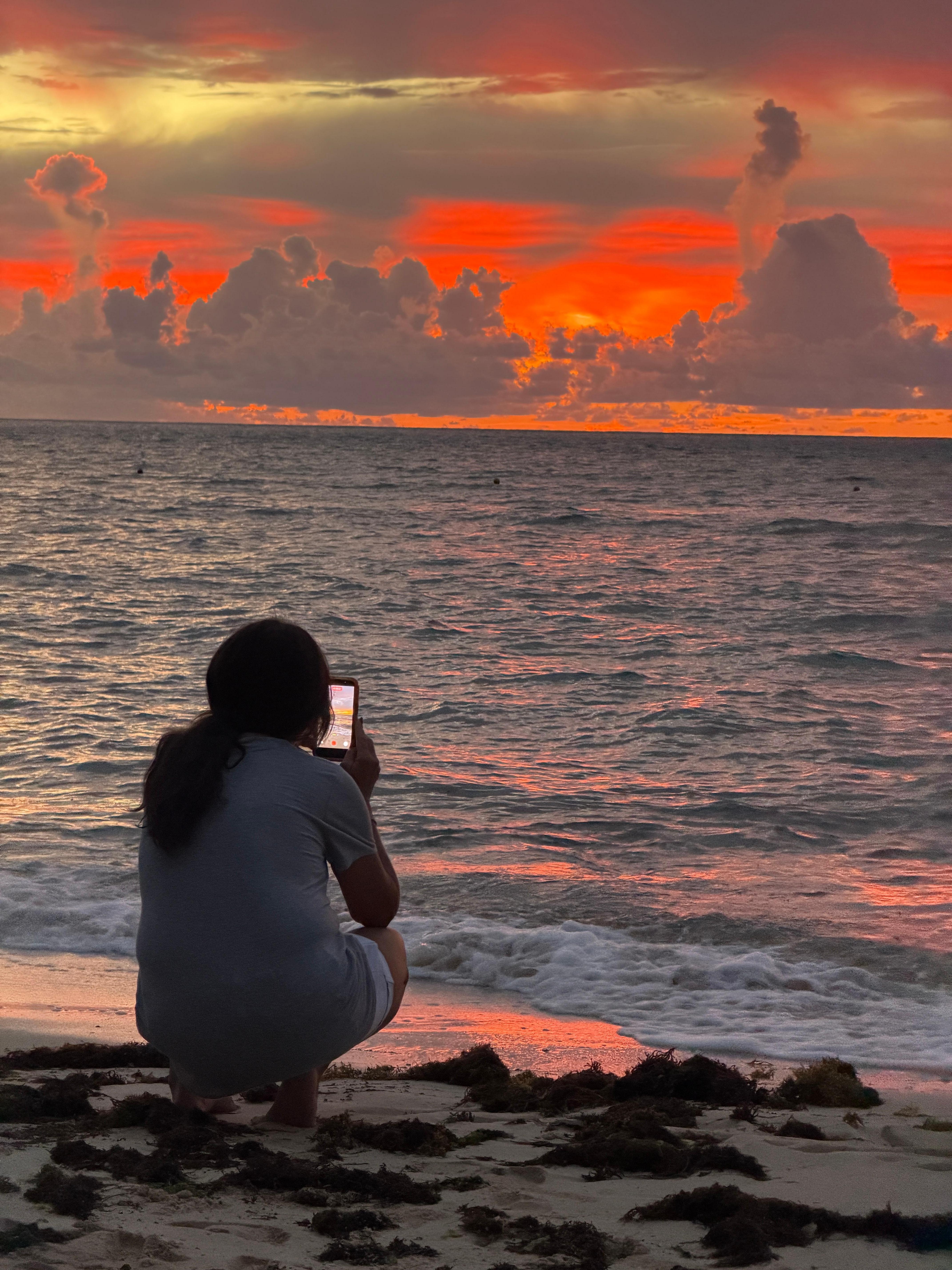 Walked to beach and took pics of sunrose